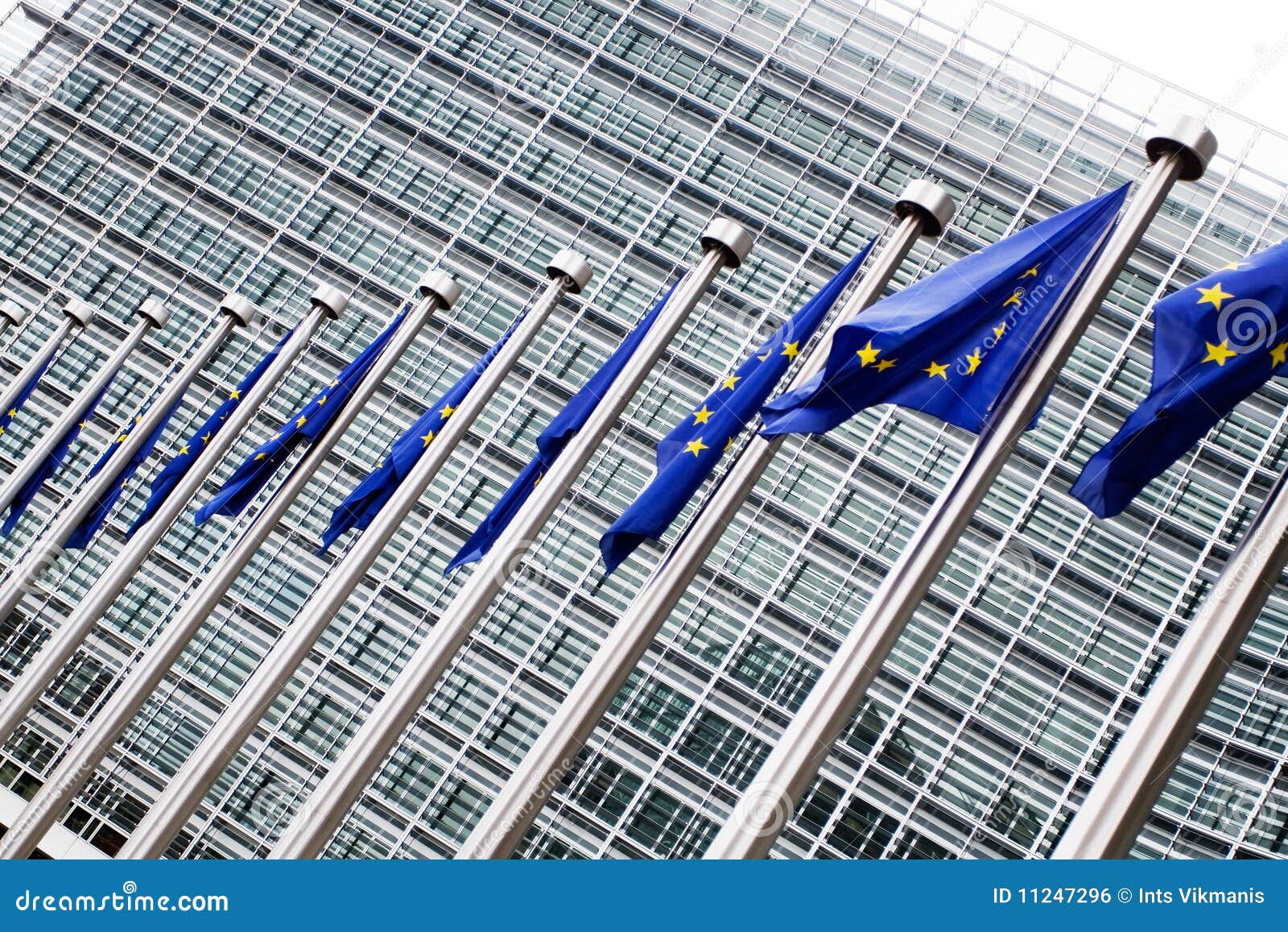 European Commission with European Flags Stock Photo - Image of congress ...