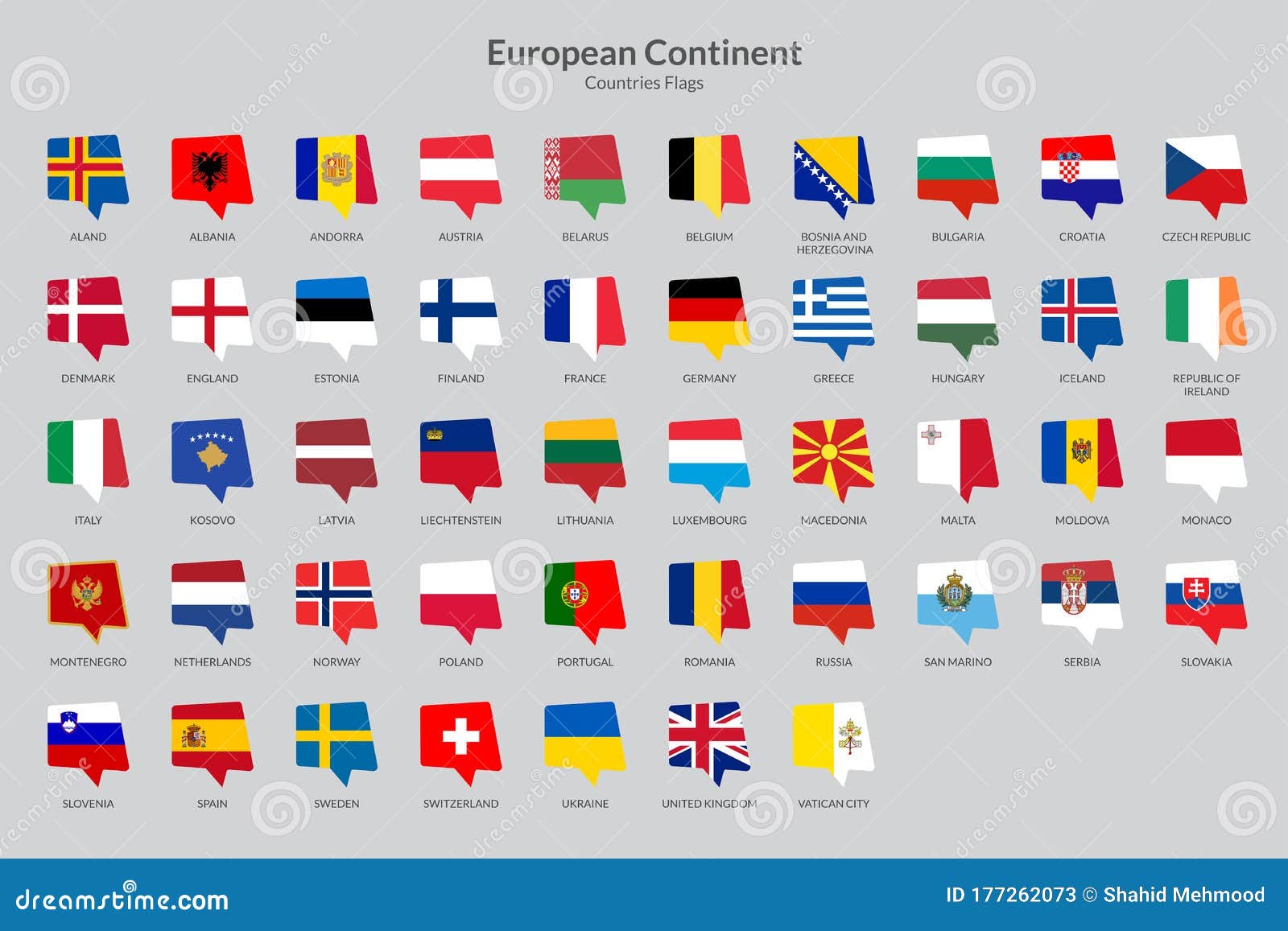 European Countries Flag Icons Collection Stock Vector - Illustration of ...