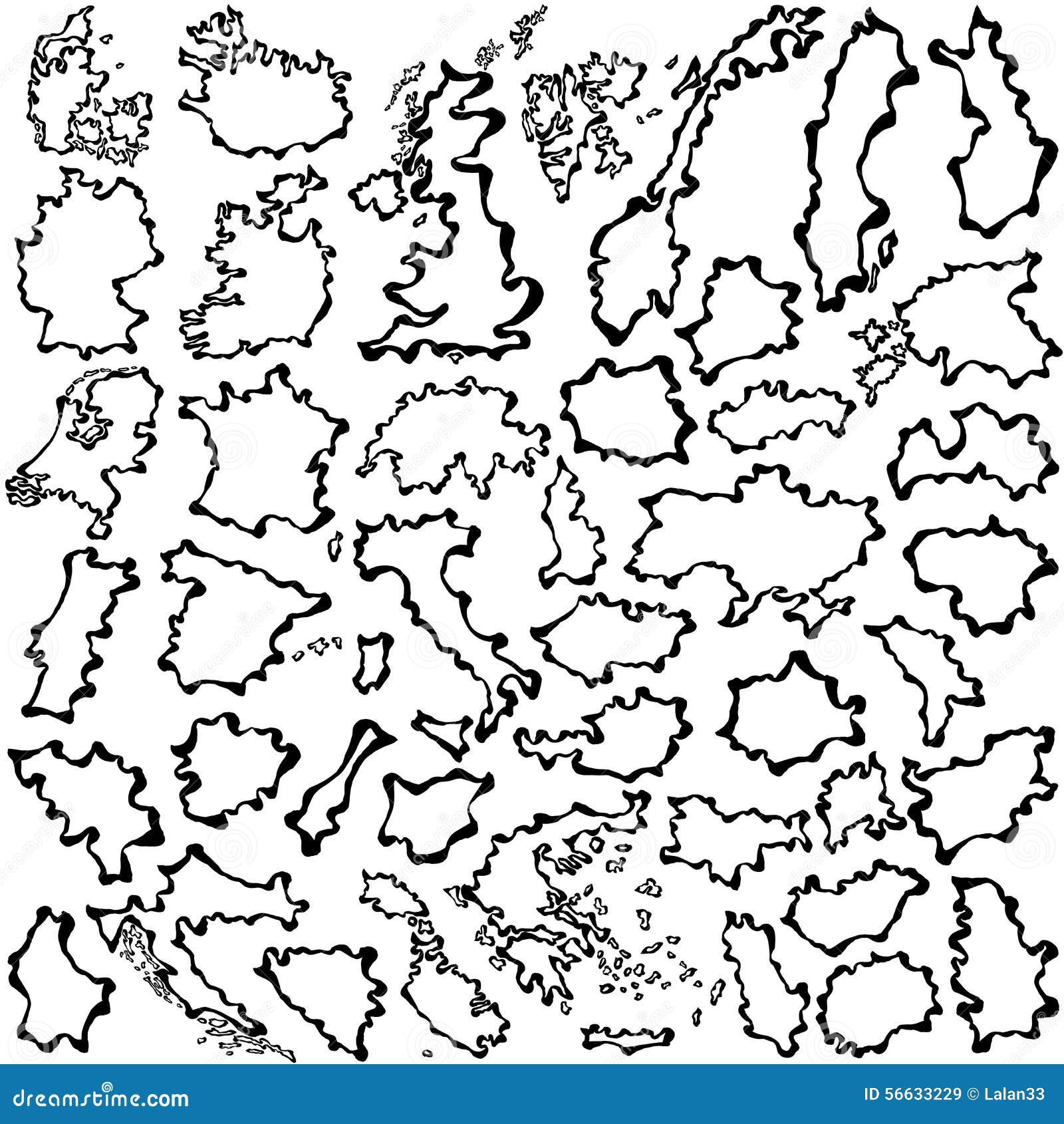 European Countries Maps Vector Illustration | CartoonDealer.com #51063612