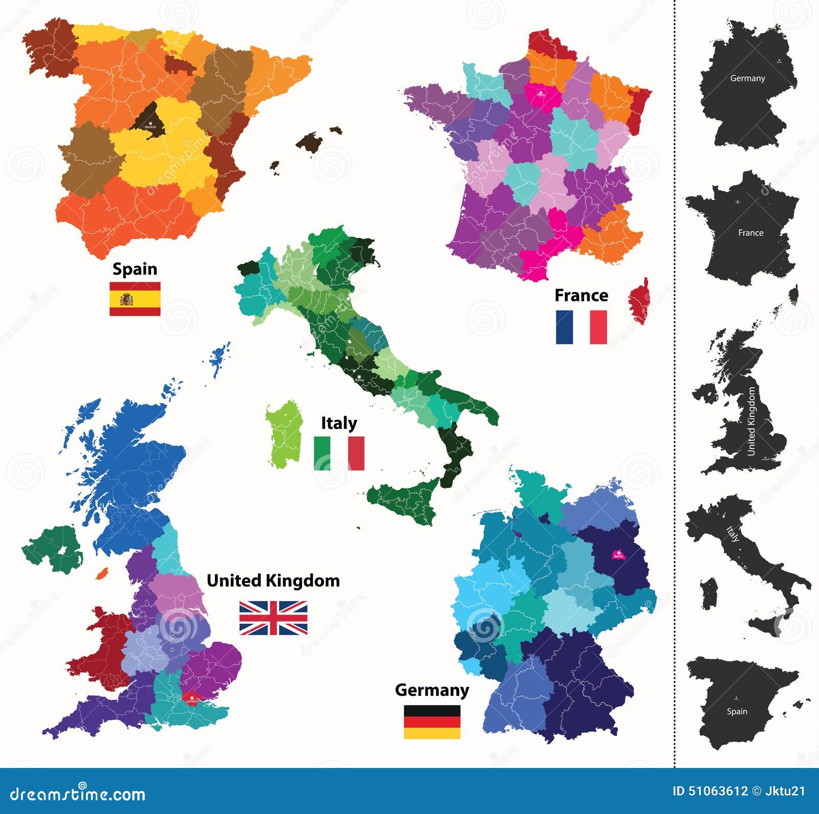 European Countries Maps Vector Illustration | CartoonDealer.com #51063612