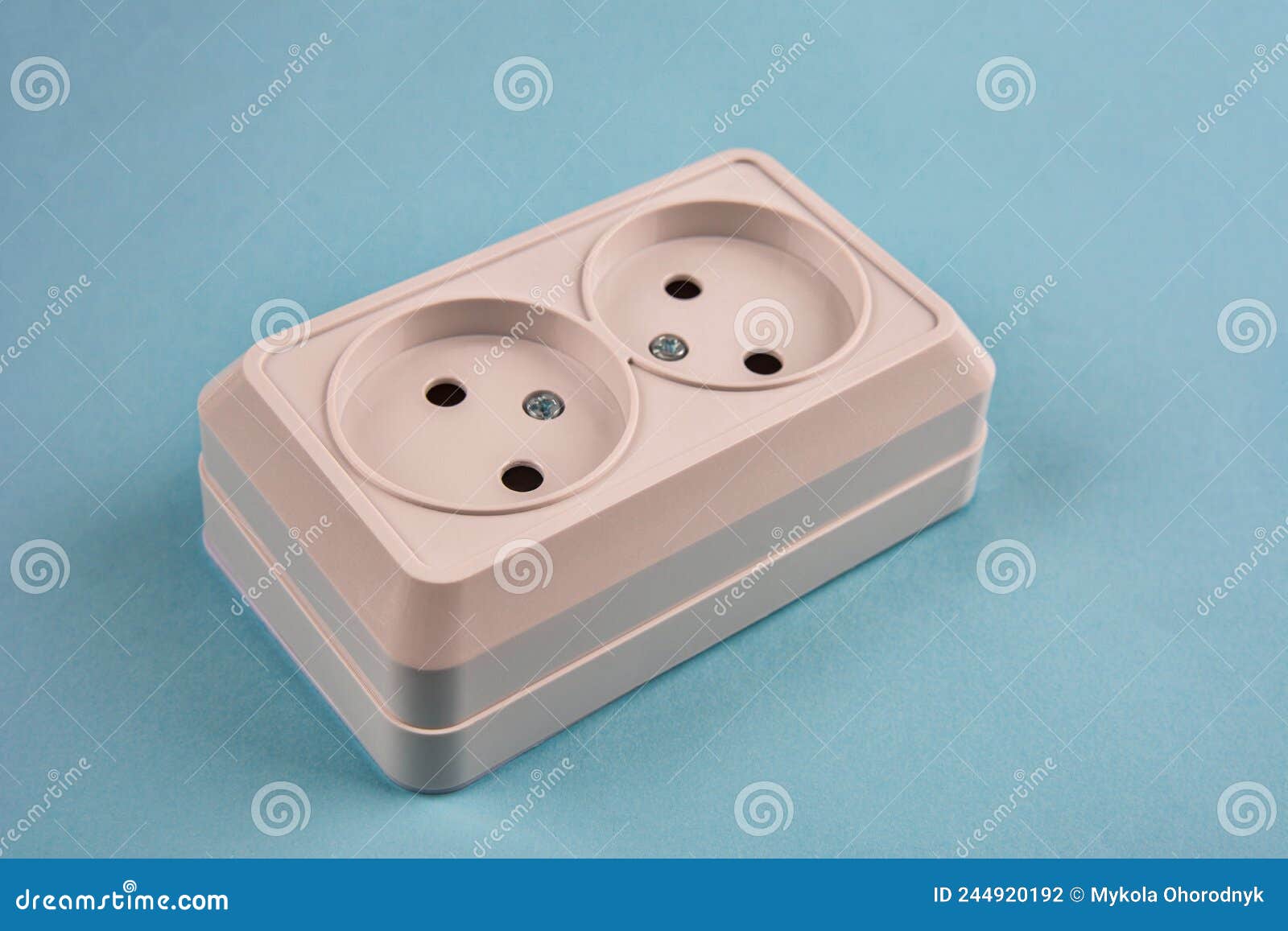 European Double Socket Outlet Stock Photo - Image of domestic, network ...
