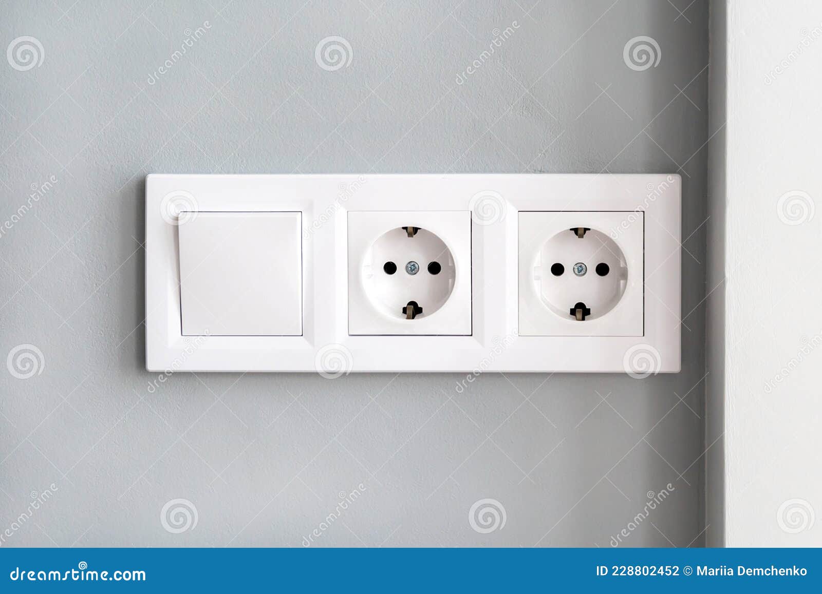 European Electrical Outlets and Switch Stock Photo - Image of switch ...