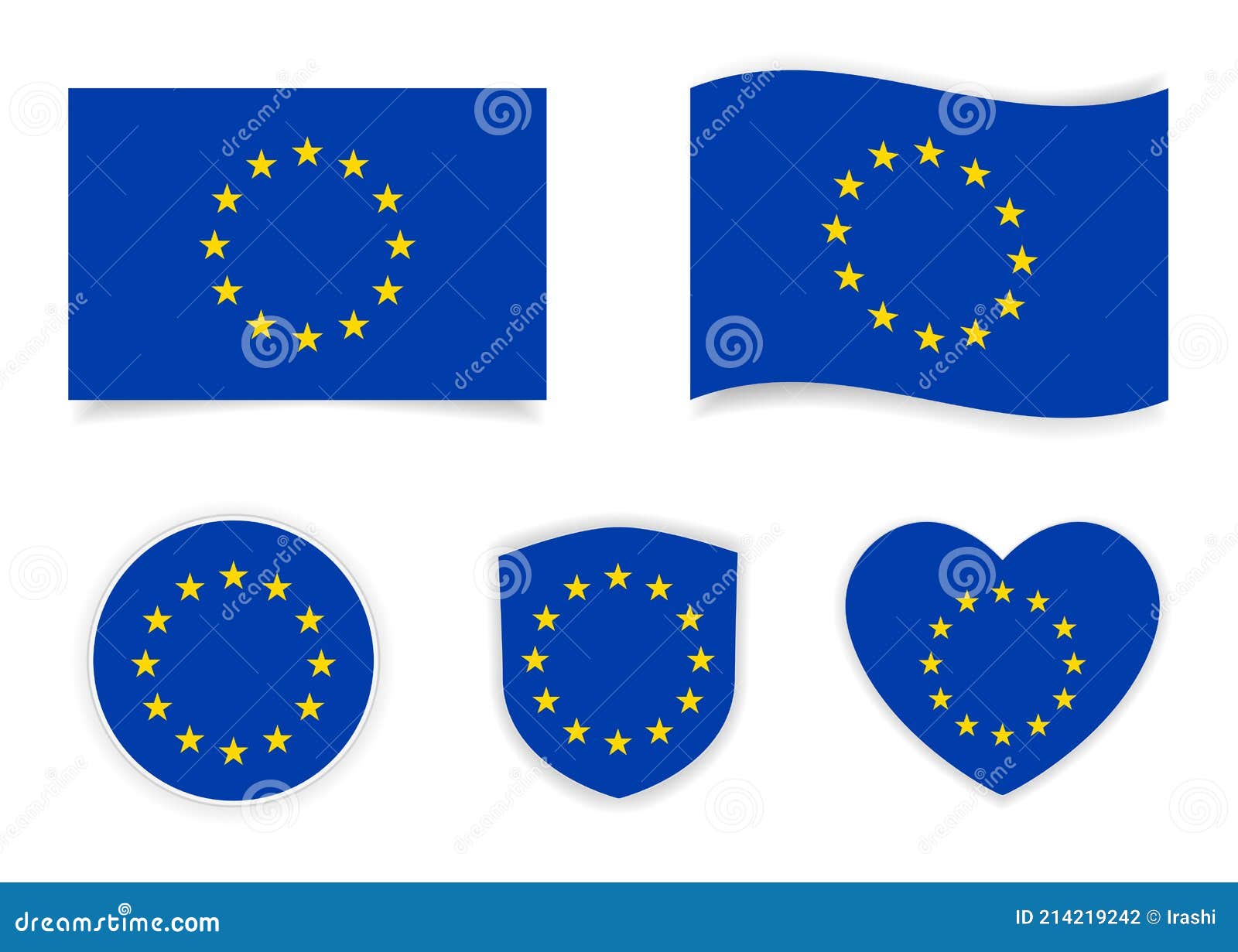 European flag and badge stock vector. Illustration of tourism - 214219242