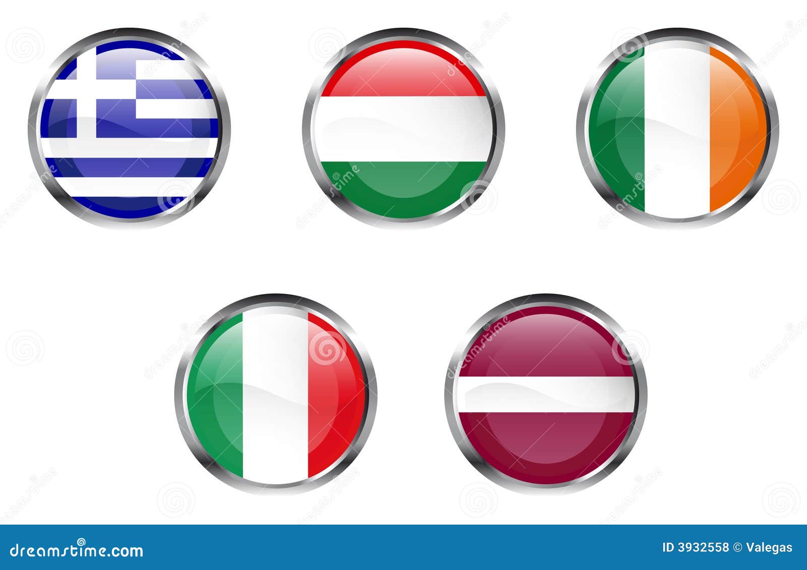 European Flag Buttons - Part 3 Stock Vector - Illustration of metallic ...