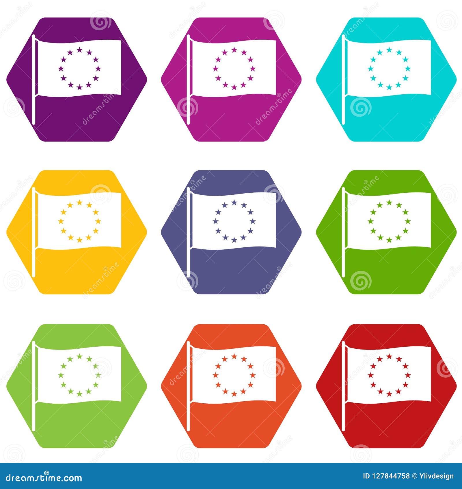 European Flag Icons Set 9 Vector Stock Vector - Illustration of icon ...