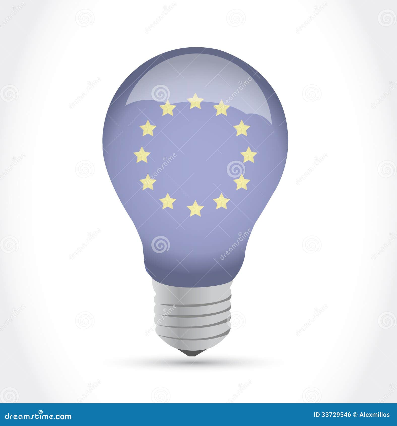 European Flag Idea Light Bulb Illustration Design Stock Illustration ...