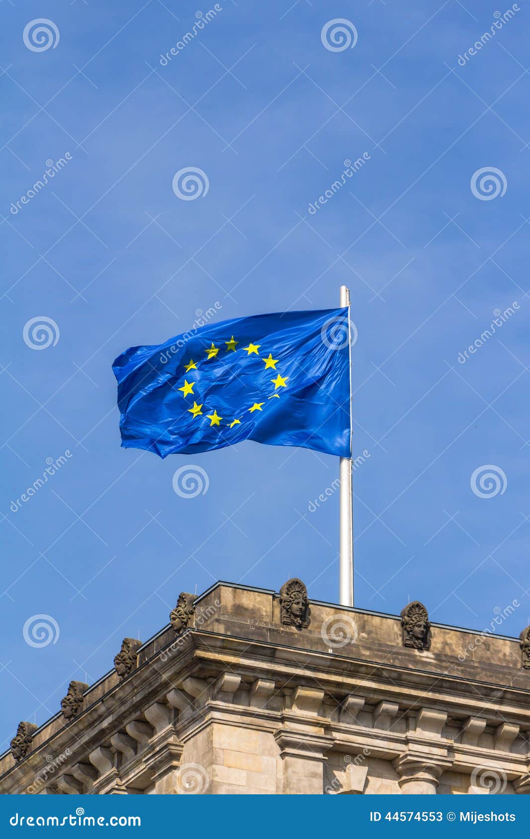 European Flag on the Reichstag Building Berlin Stock Image - Image of ...