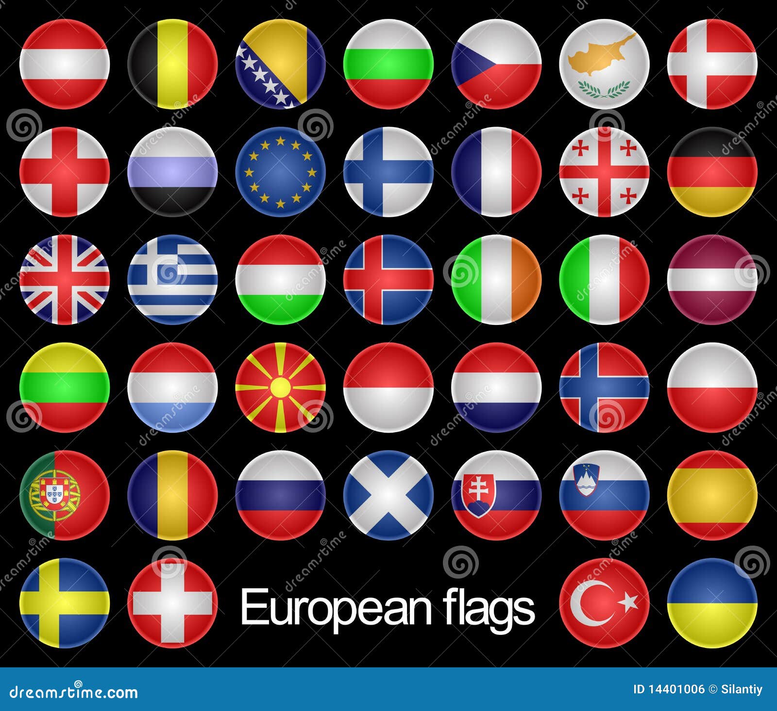 European flags. stock vector. Illustration of flag, buttons - 14401006