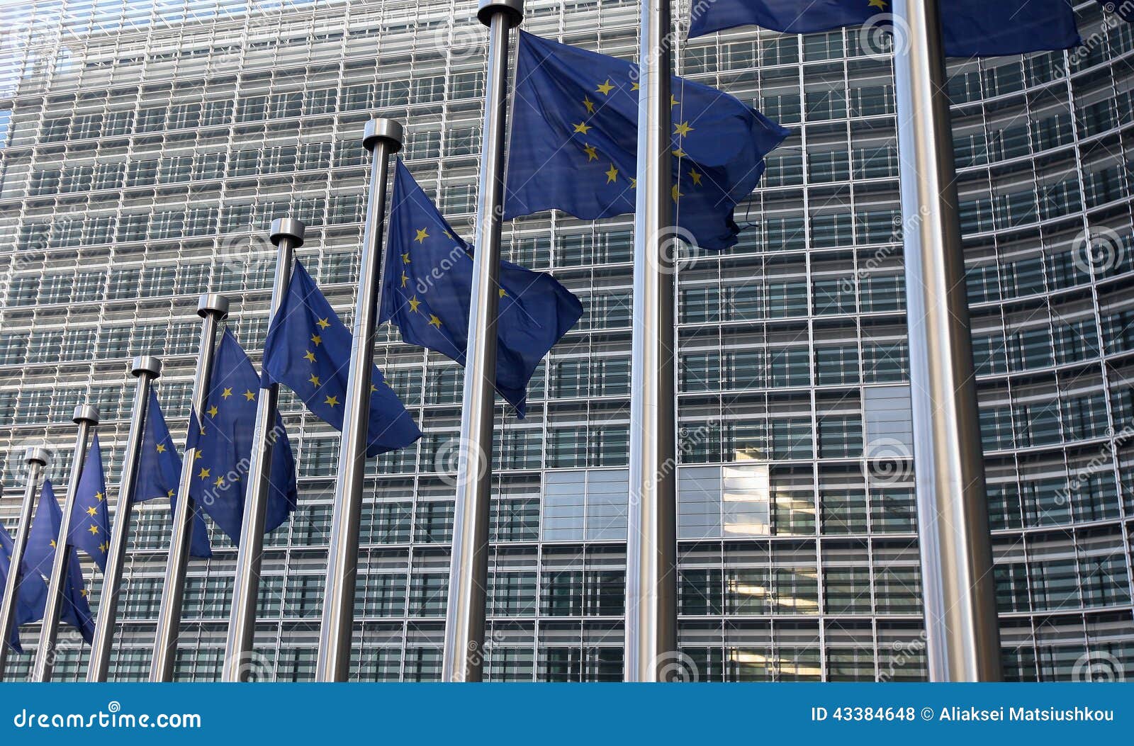 European Flags in Front the Berlaymont Building, Headquarters ...