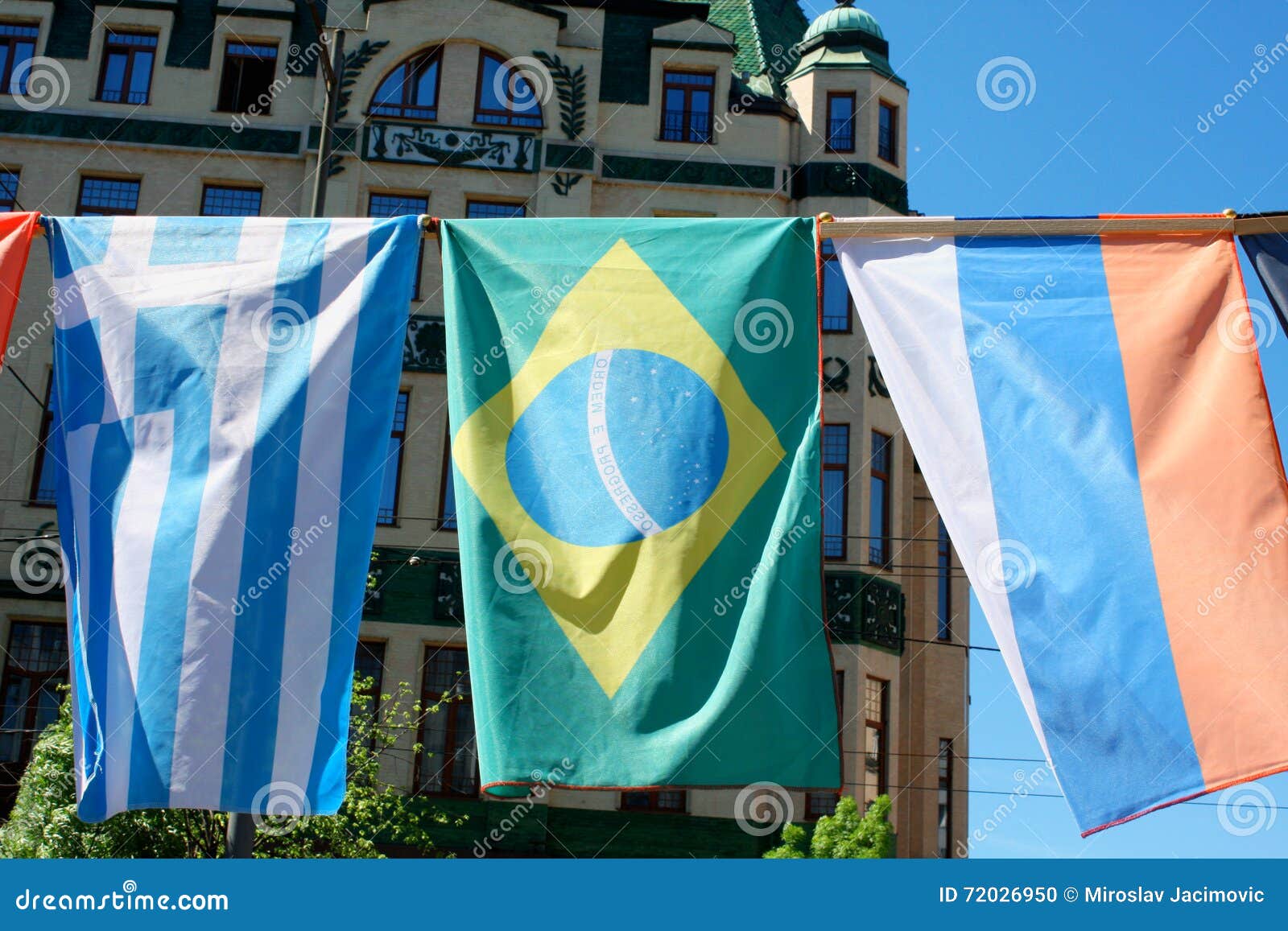 European Flags in Front of the Europen City Stock Photo - Image of ...