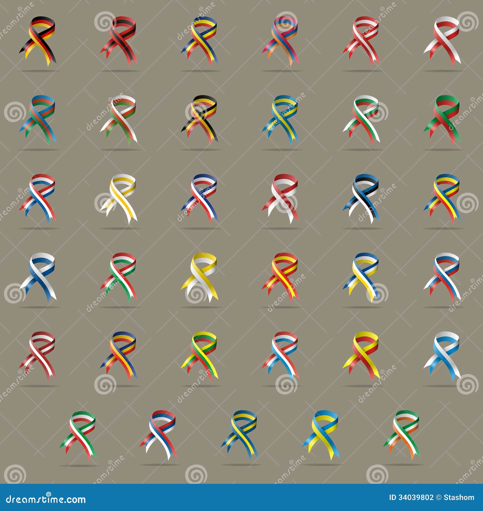 European Flags Ribbons Vector Illustration Stock Vector - Illustration ...