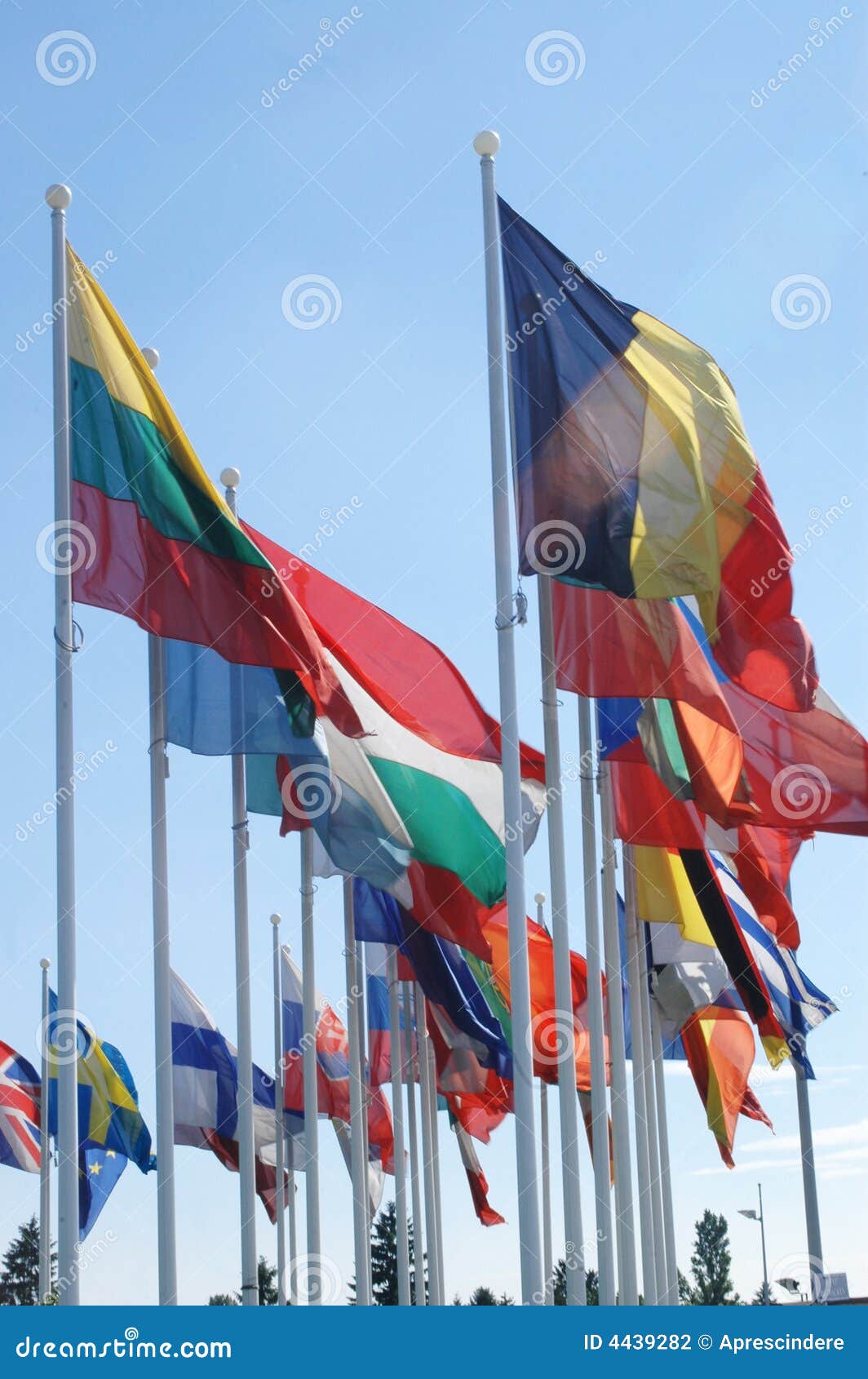 European flags in the wind stock photo. Image of parliament - 4439282