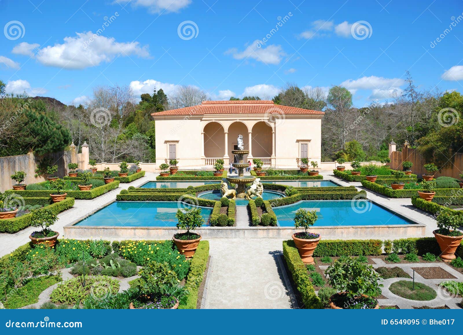 European garden stock image. Image of park, fountain, architecture ...
