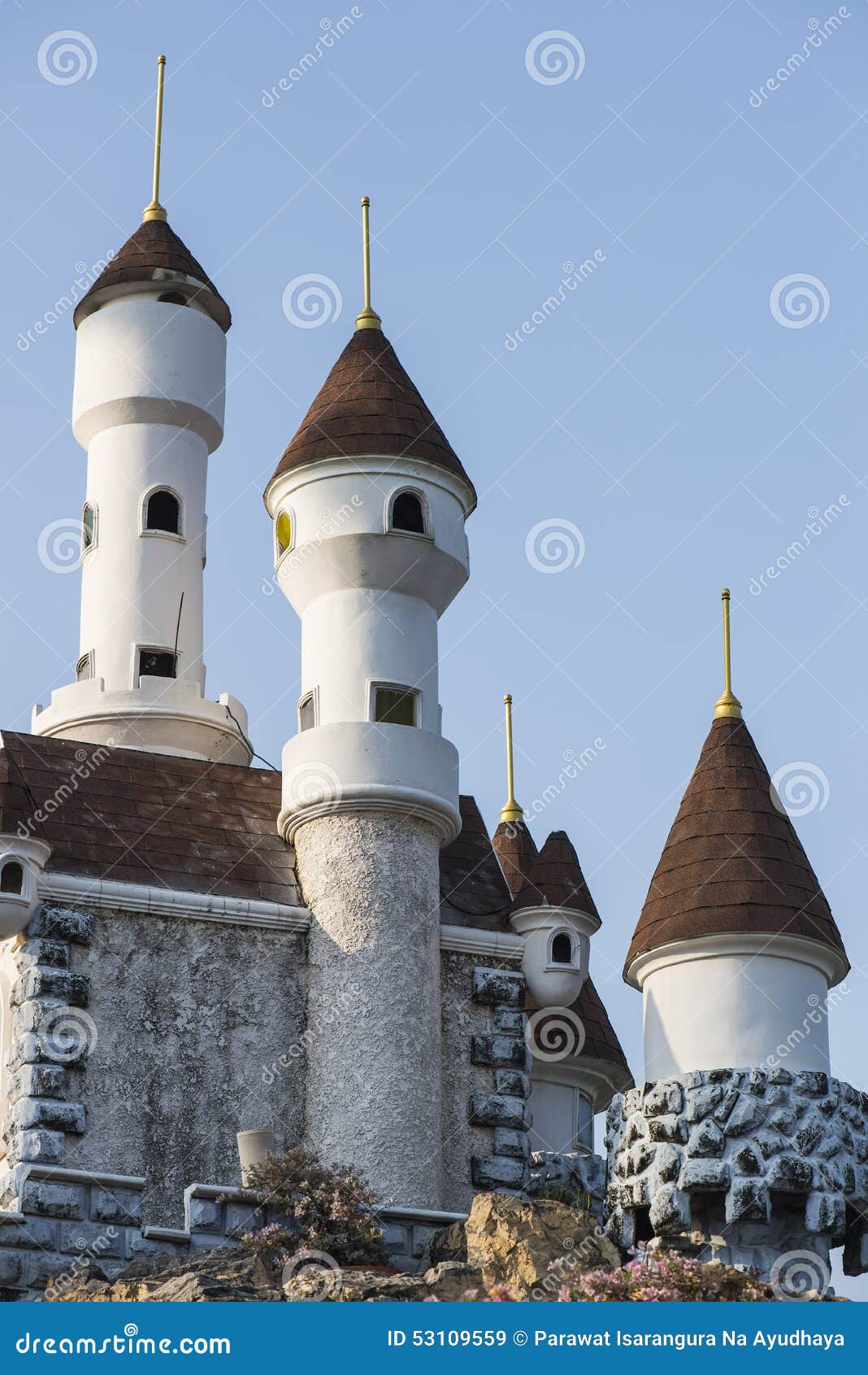 European Medieval Style Castle. Stock Image - Image of mimic, city ...