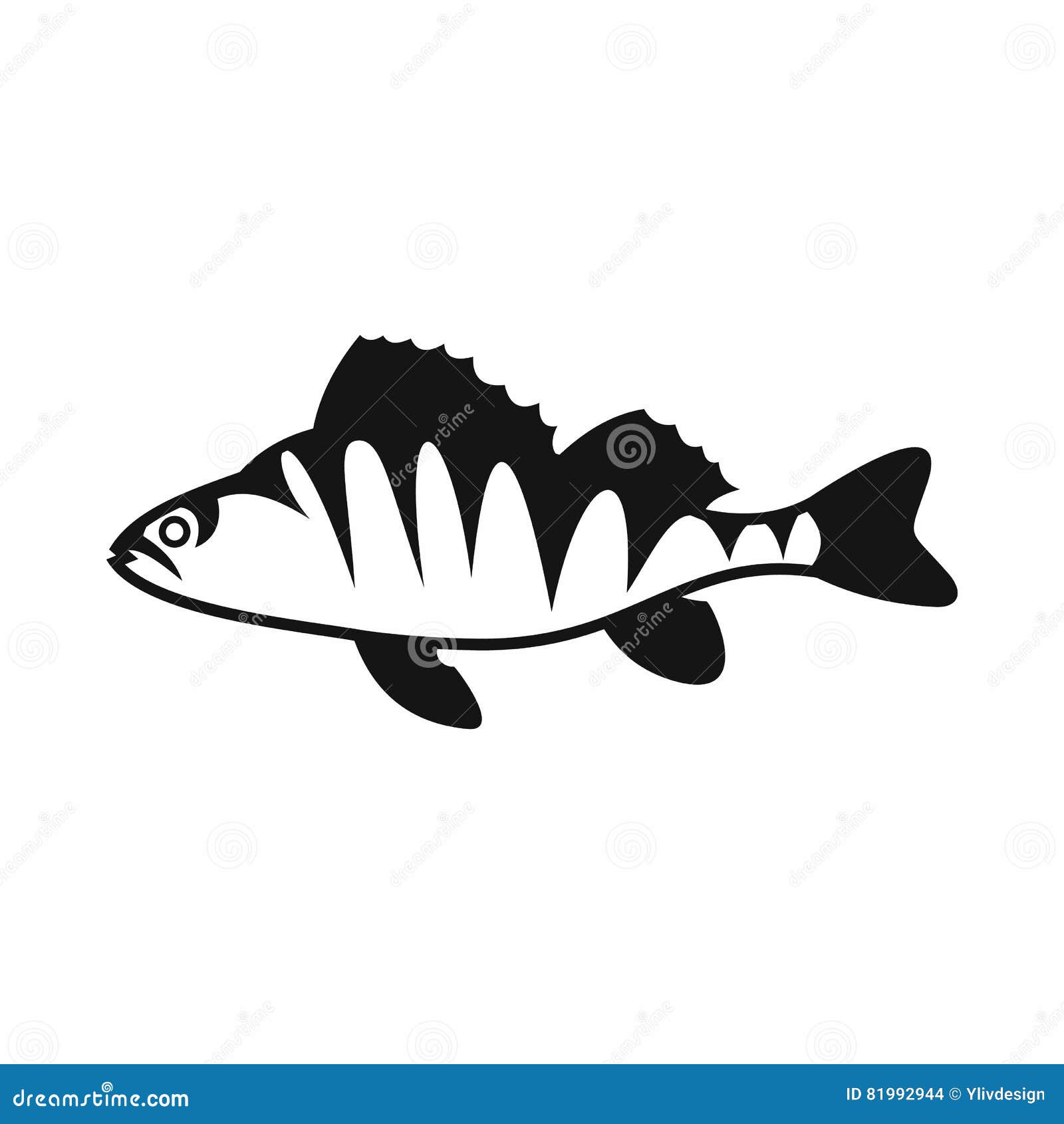 European Perch, Perca Fluviatilis Icon Stock Vector - Illustration of ...