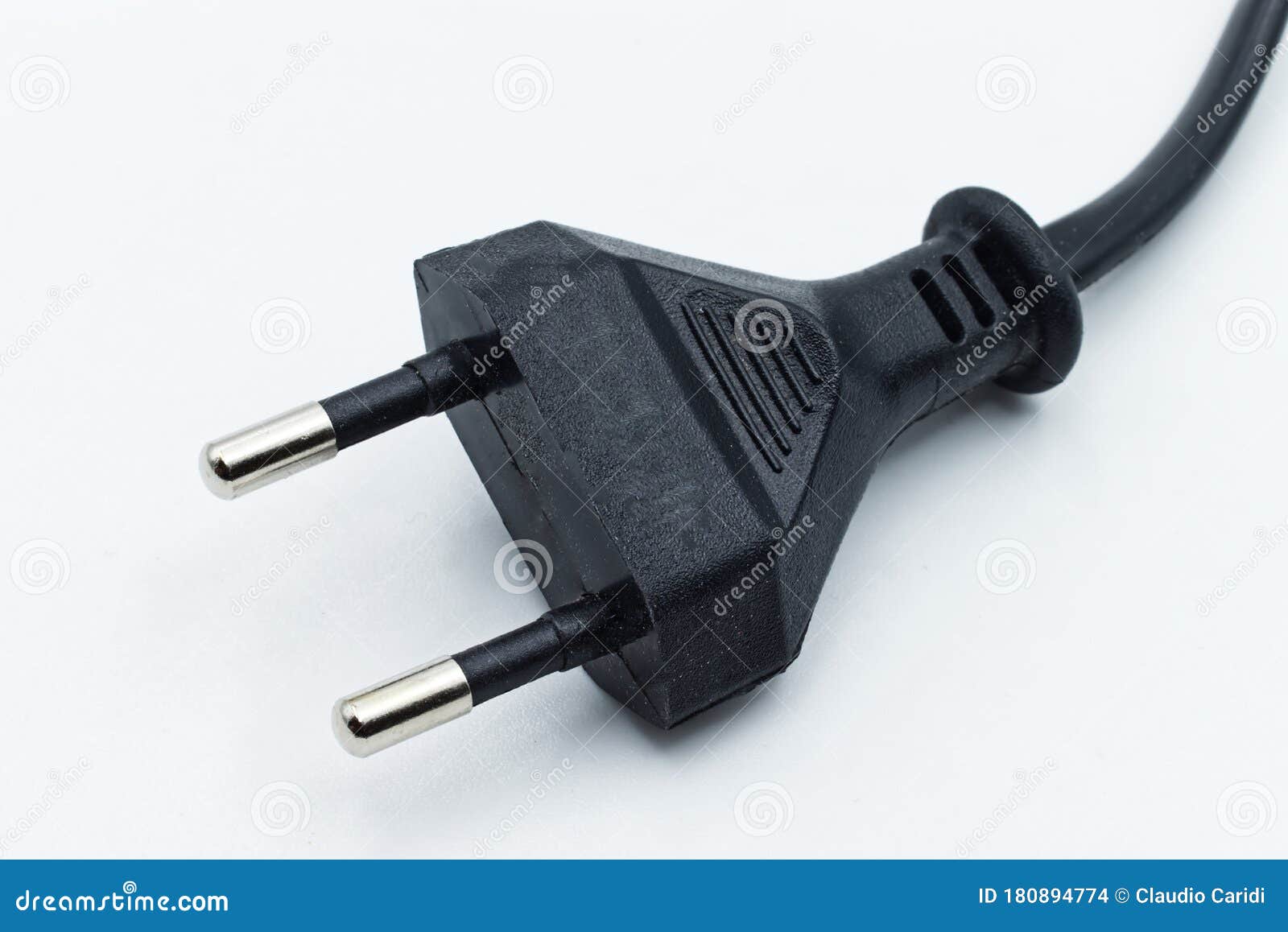 European Power Cable Plug Isolated on White Background Stock Photo ...
