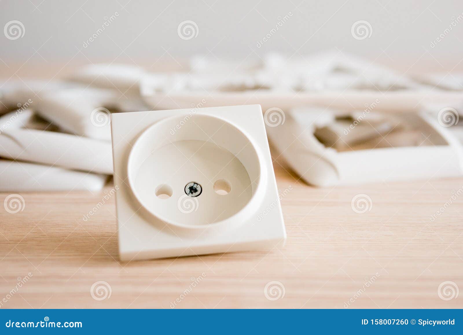 European Power Socket and the Stack of Socket Frames Stock Photo ...