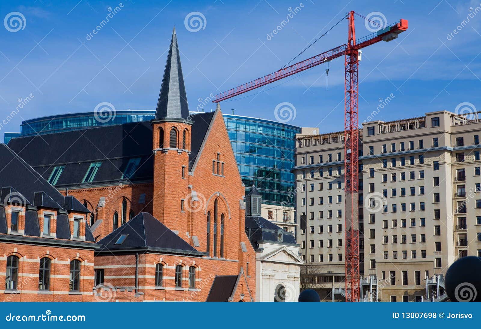 European Quarter stock photo. Image of brussels, crane - 13007698