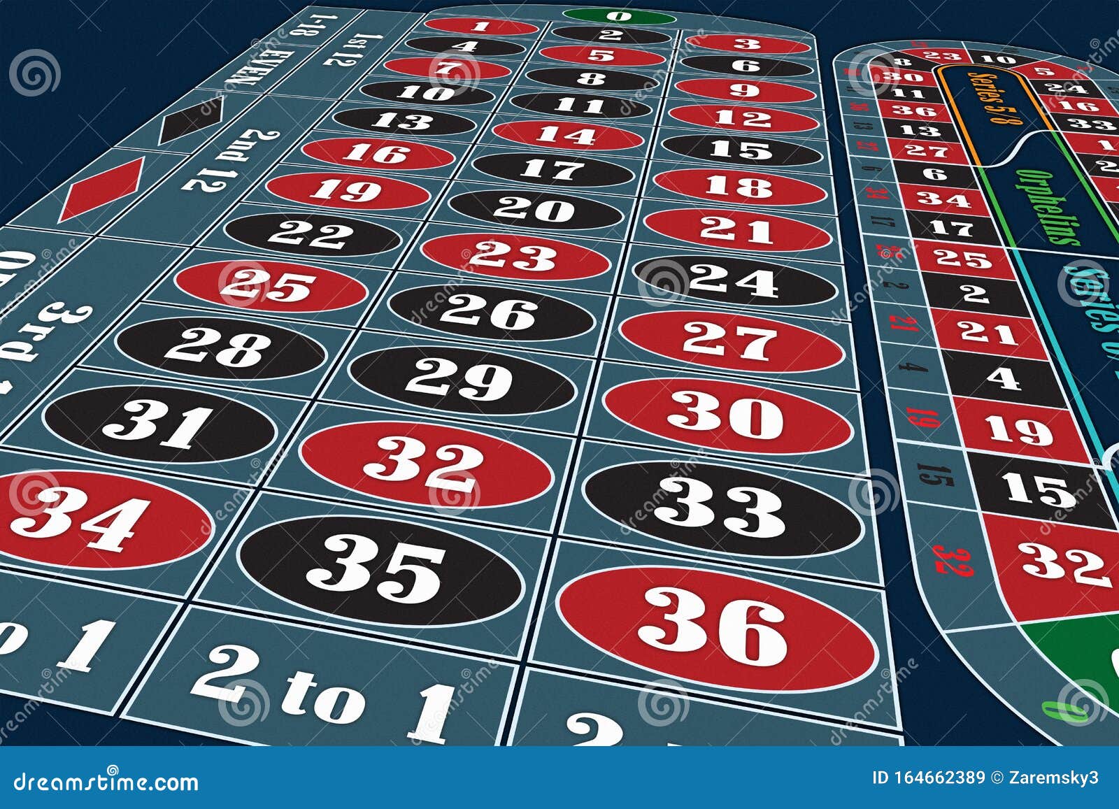 European Roulette Table Perspective Raster Illustration Stock Image ...