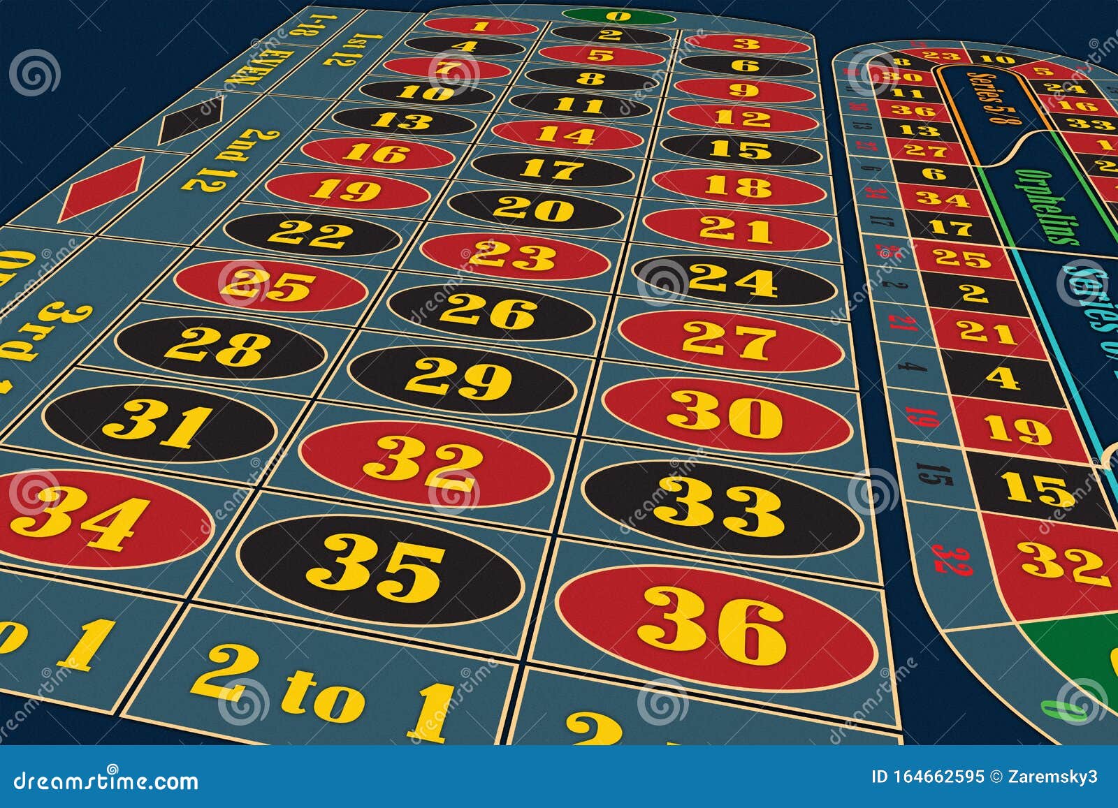 European Roulette Table Perspective Raster Illustration Stock Image ...