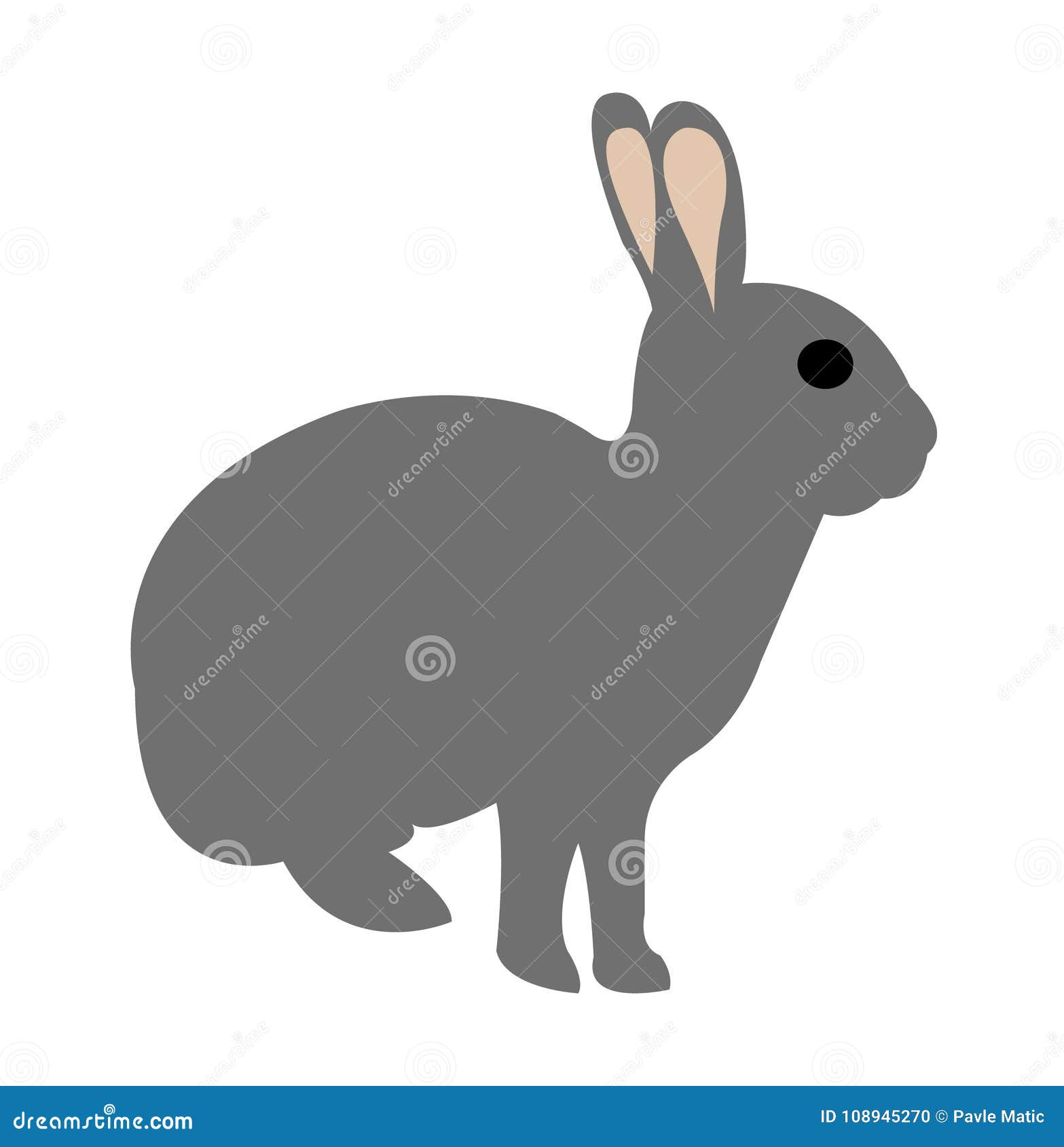 European Simple Rabbit Silhouette Stock Vector - Illustration of ...