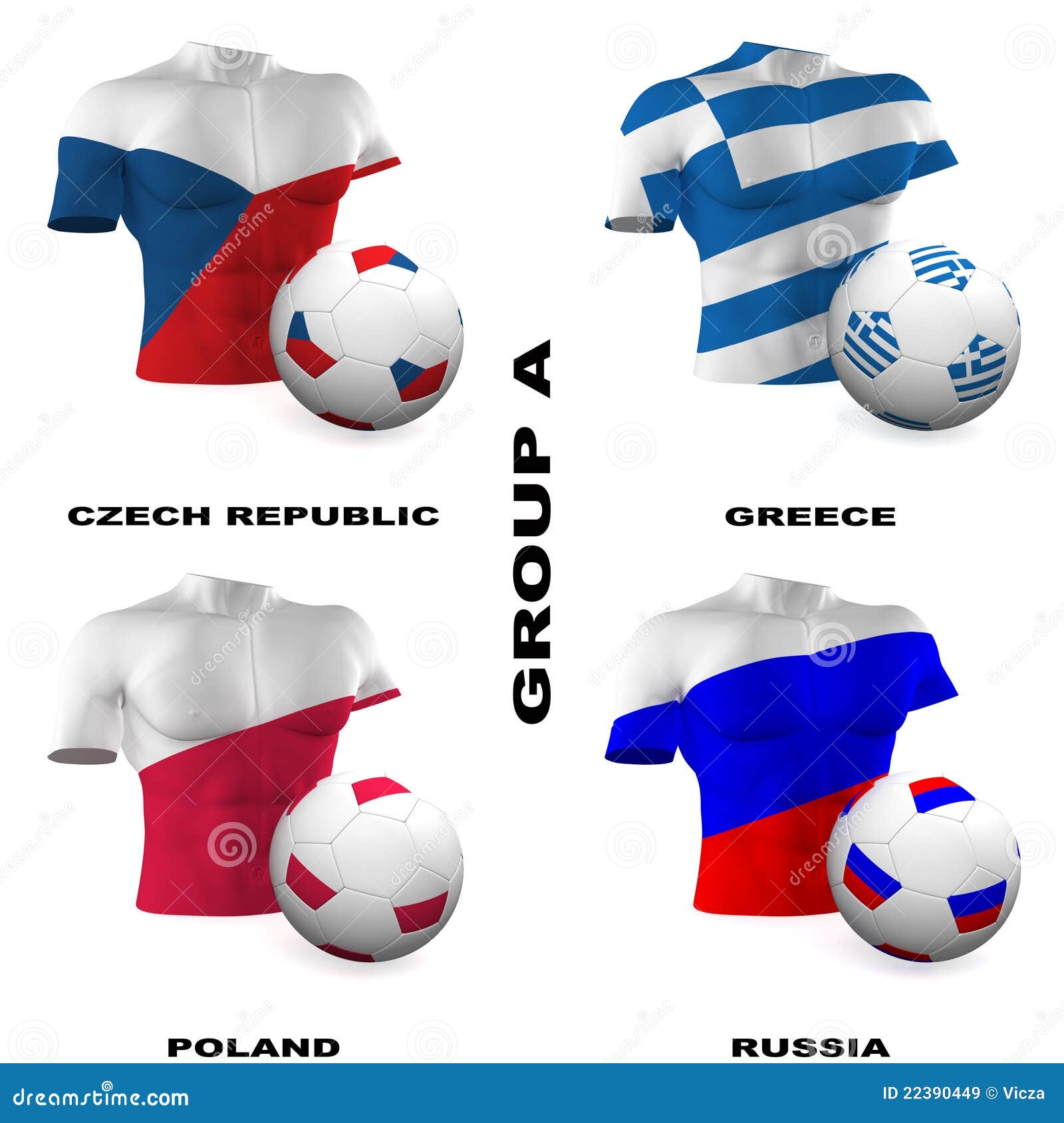 European Soccer - Group a stock illustration. Illustration of team ...