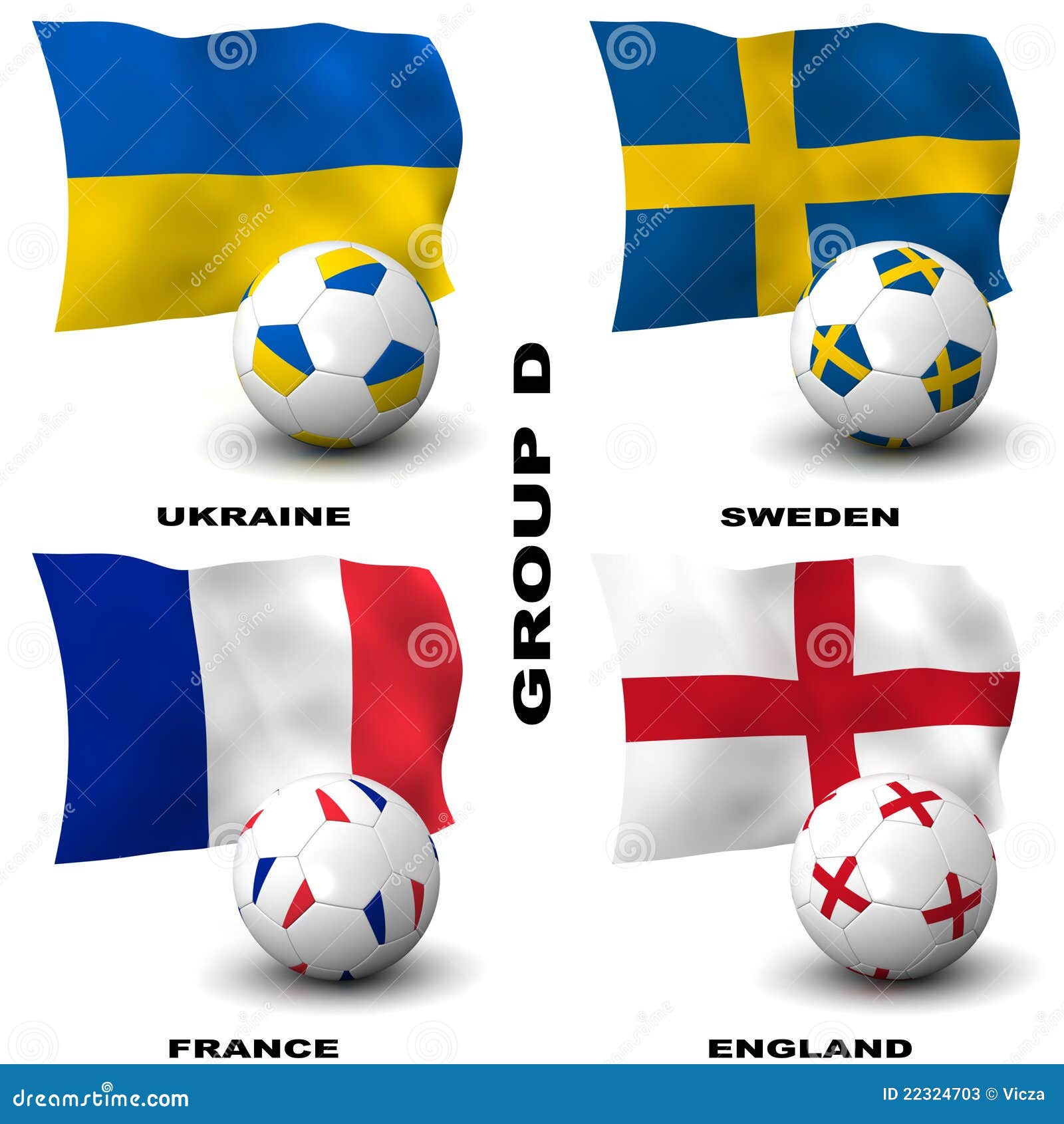 European Soccer - Group D stock illustration. Illustration of europe ...