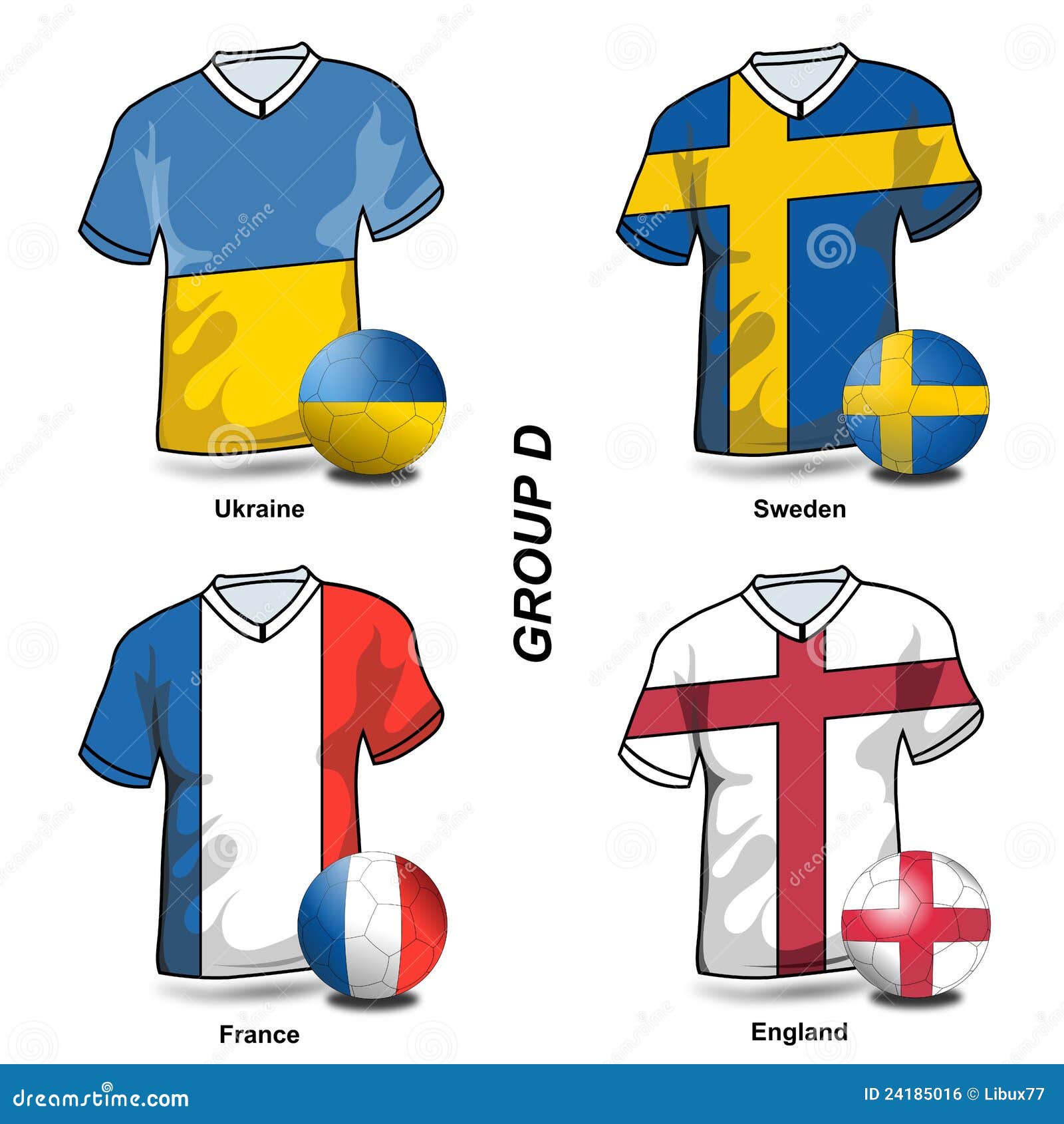 European Soccer - Group D stock illustration. Illustration of national ...