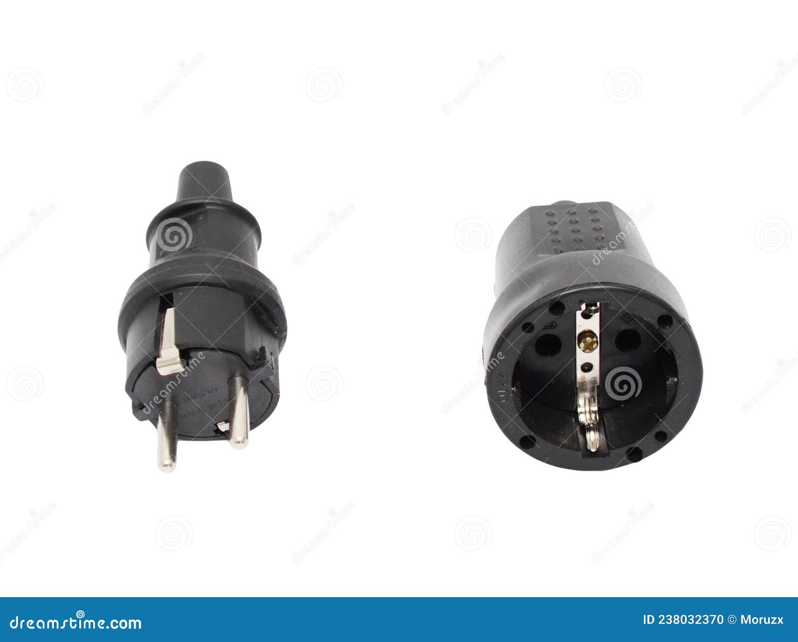 European Socket Plug Isolated on White Stock Photo - Image of white ...