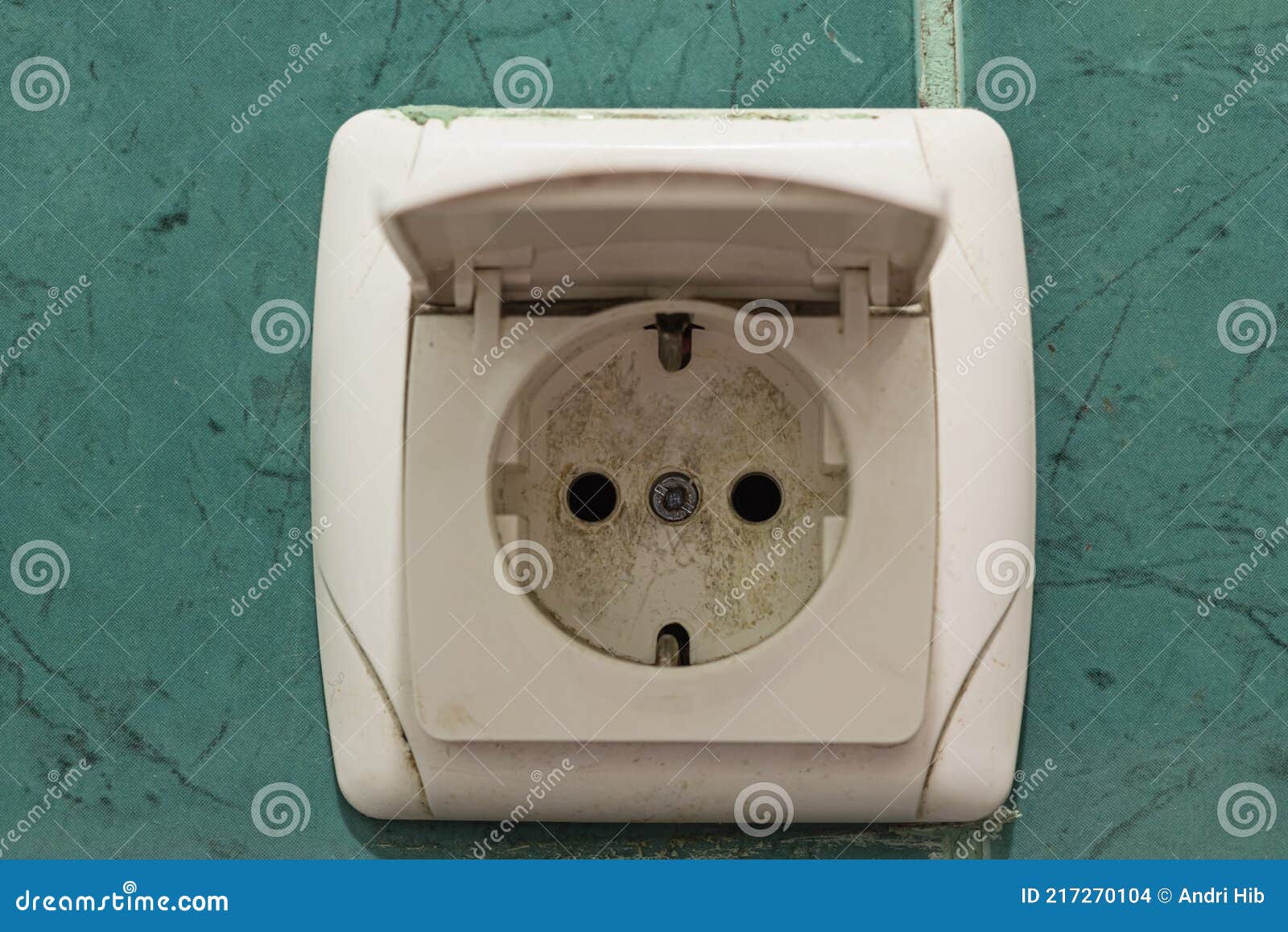 European Socket in the Wall. Use of Electricity. Stock Photo - Image of ...