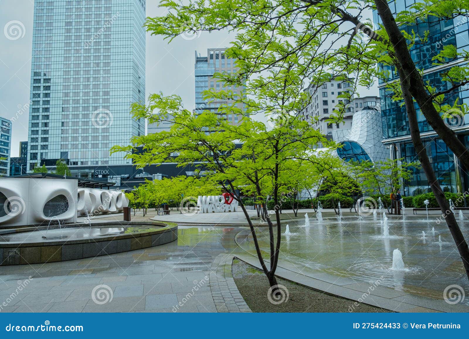 European Square in Warsaw: a Peaceful Oasis Stock Image - Image of ...
