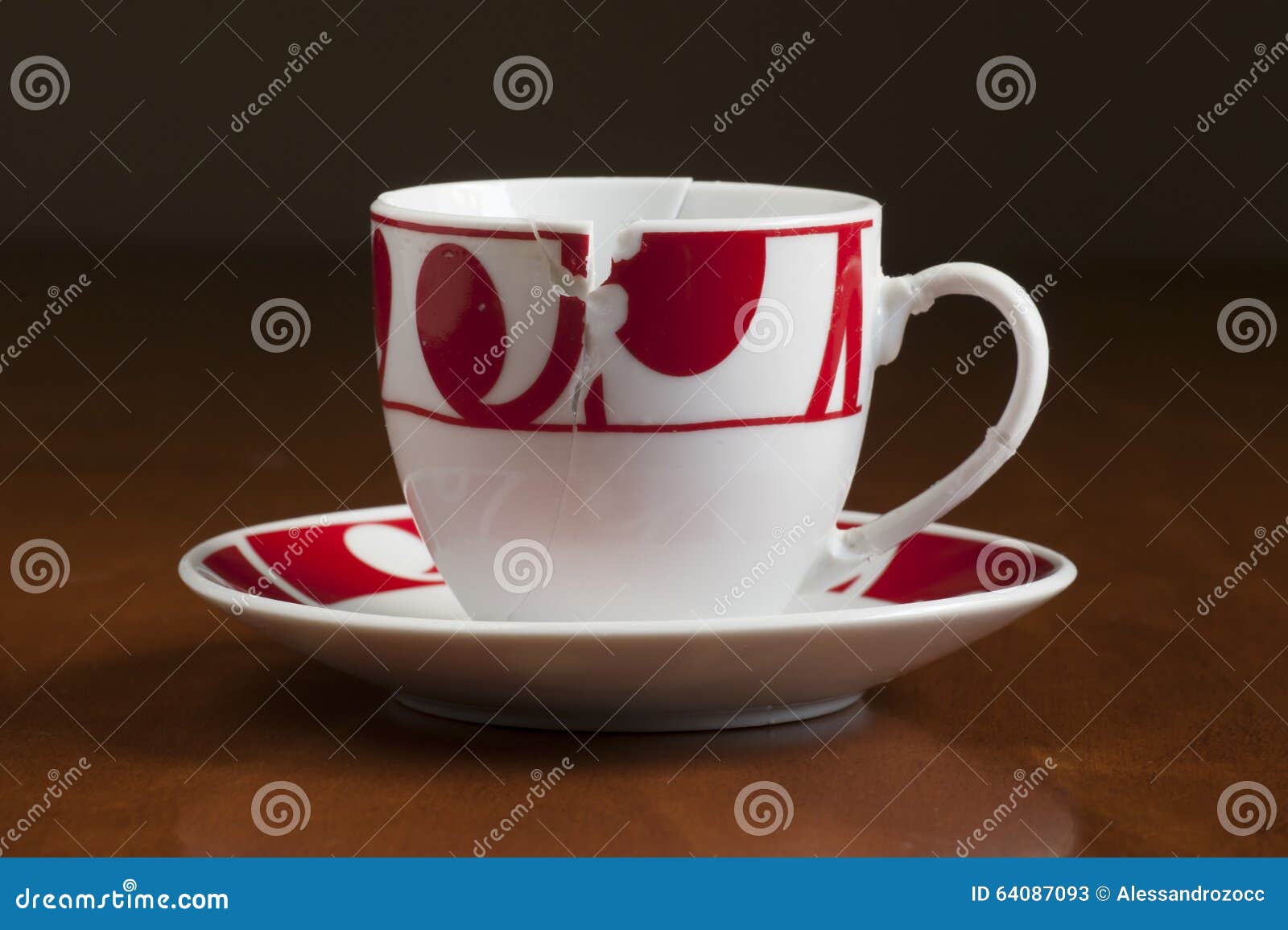 European Style Broken Coffee Cup Put Together Stock Image - Image of ...