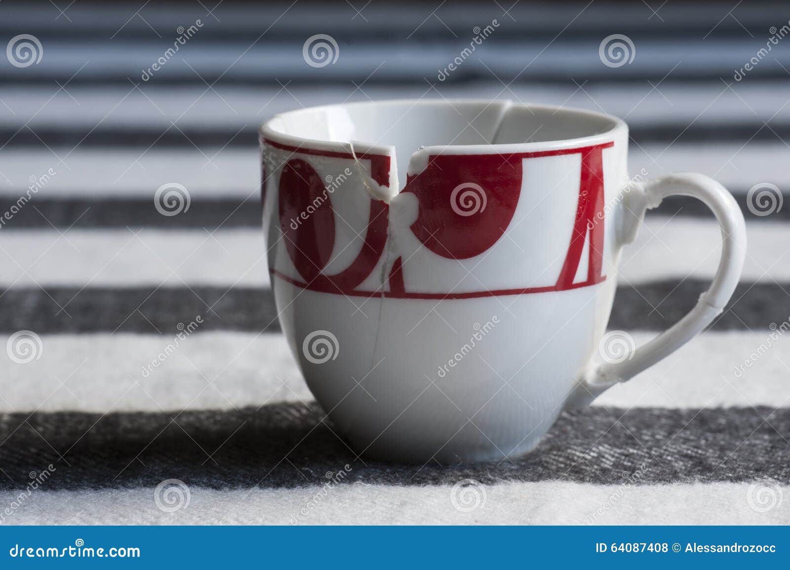 European Style Broken Coffee Cup Put Together Stock Photo - Image of ...