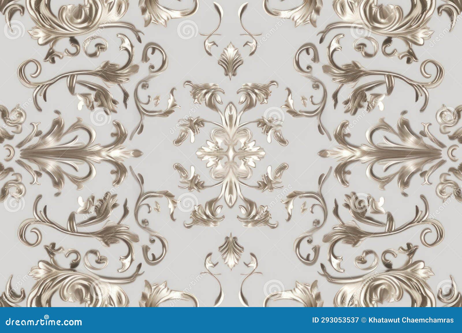 European-Style Iron Pattern Against a White Background Stock Image ...