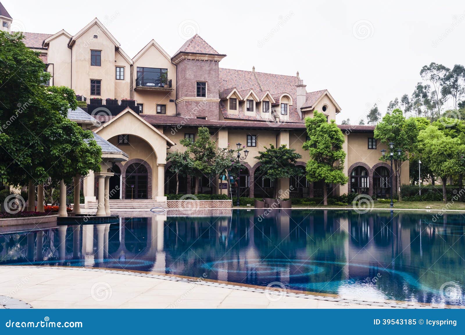 European Style Villas and Pool Stock Image - Image of club, travel ...