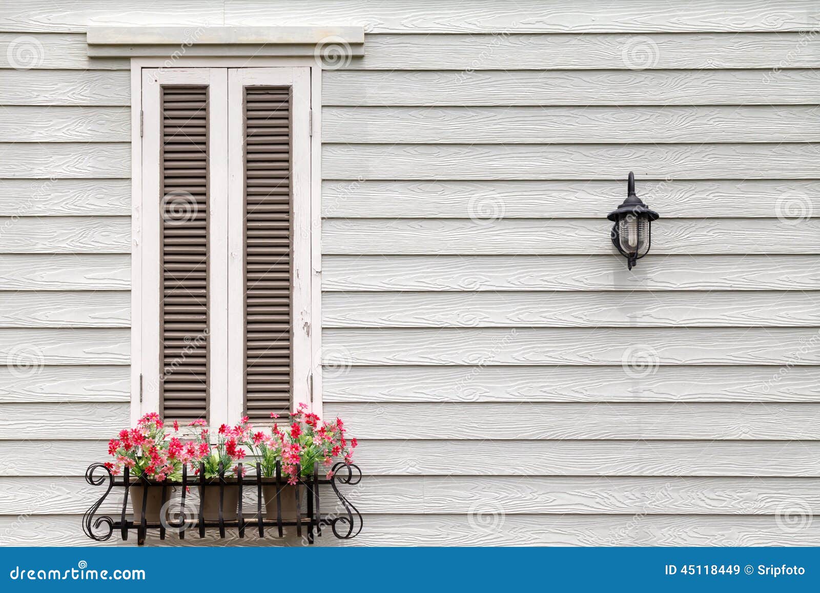 European Style Window and Flower Stock Image - Image of decorated ...