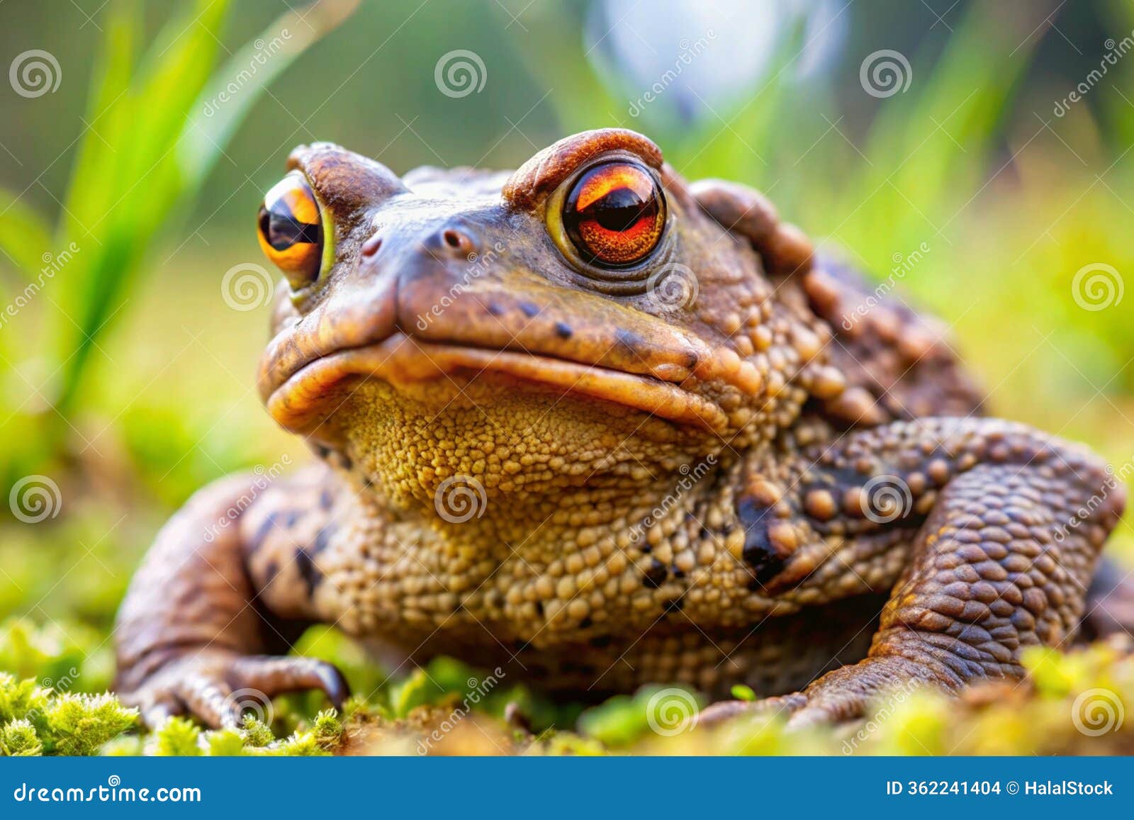 European Toads in Spring-Time Natural Setting Stock Illustration ...