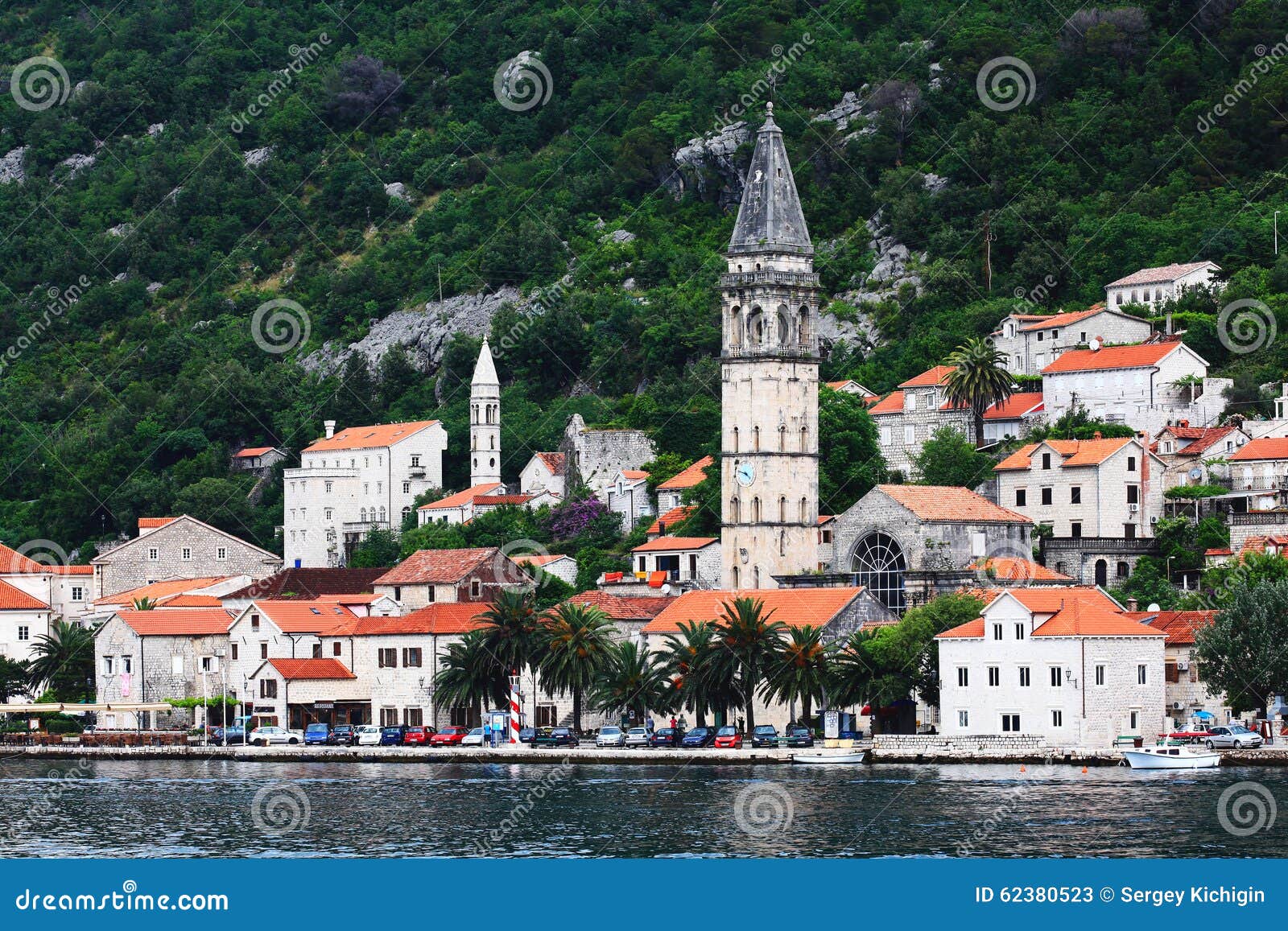 European town on the coast stock image. Image of beach - 62380523
