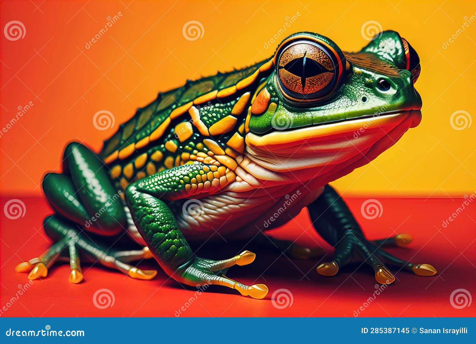 European Tree Frog, Hyla Arborea Isolated on Solid Colour Background ...