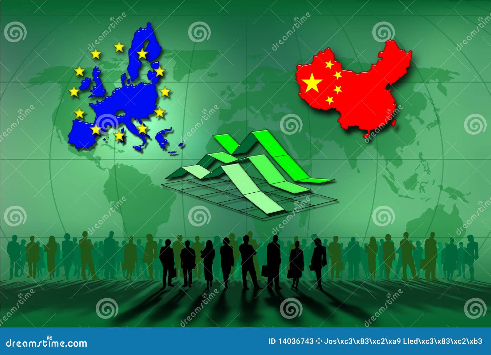 European Union and China stock illustration. Illustration of ...