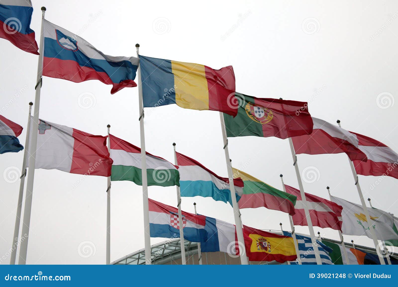European Union Countries Flags Stock Photo - Image of institutions ...