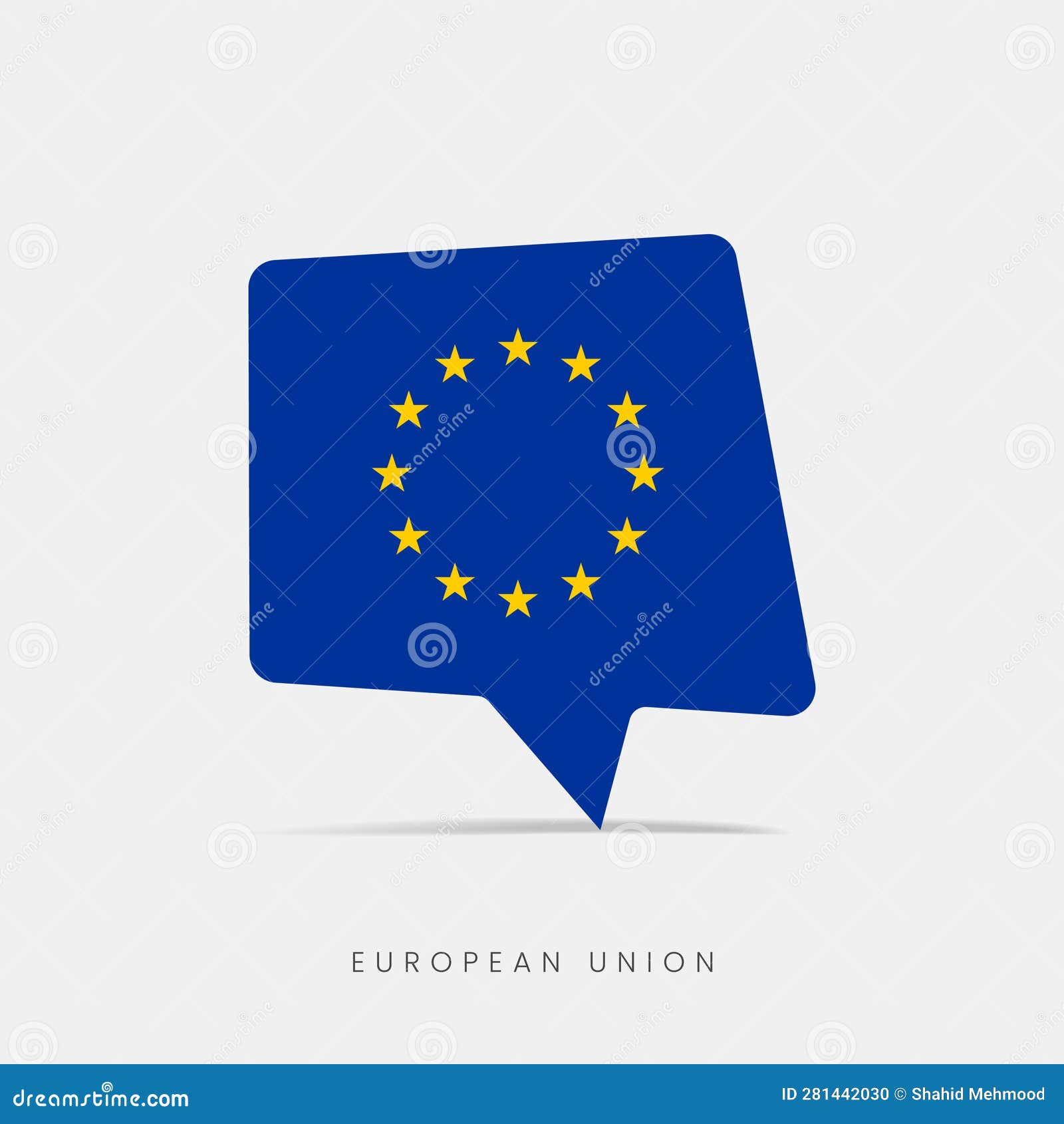 European Union Flag Bubble Chat Icon Stock Vector - Illustration of ...