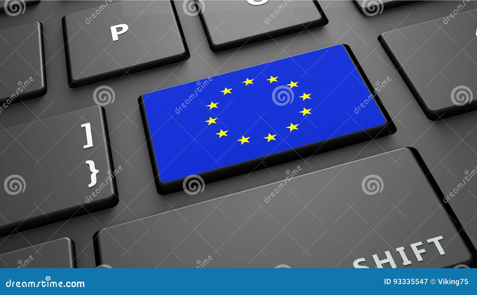 European Union Flag Keyboard Enter Button Stock Illustration ...