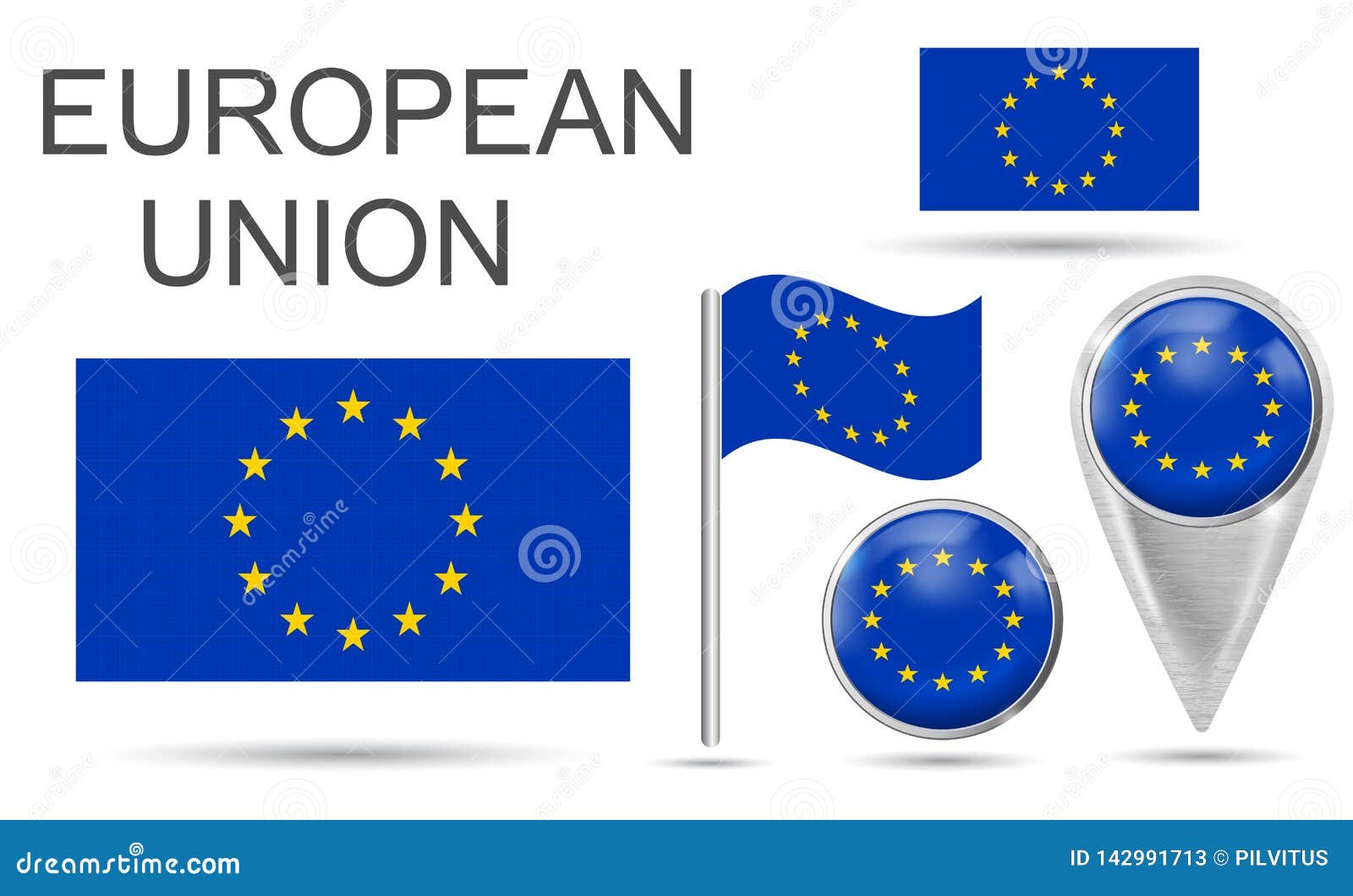 EUROPEAN UNION. Flag, Map Pointer, Button, Waving Flag, Symbol,flat ... EUROPEAN UNION. Flag, Map Pointer, Button, Waving Flag, Symbol,flat ...