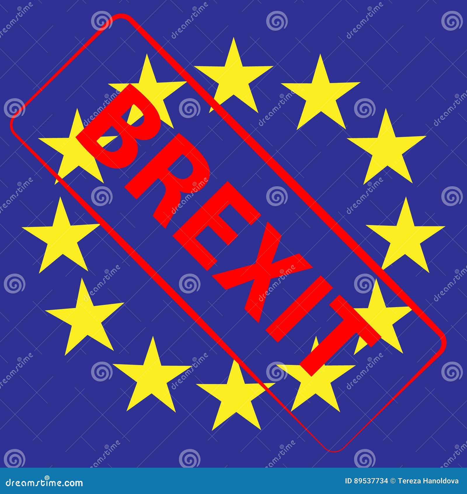 European Union Flag with Text Brexit Stock Vector - Illustration of ...