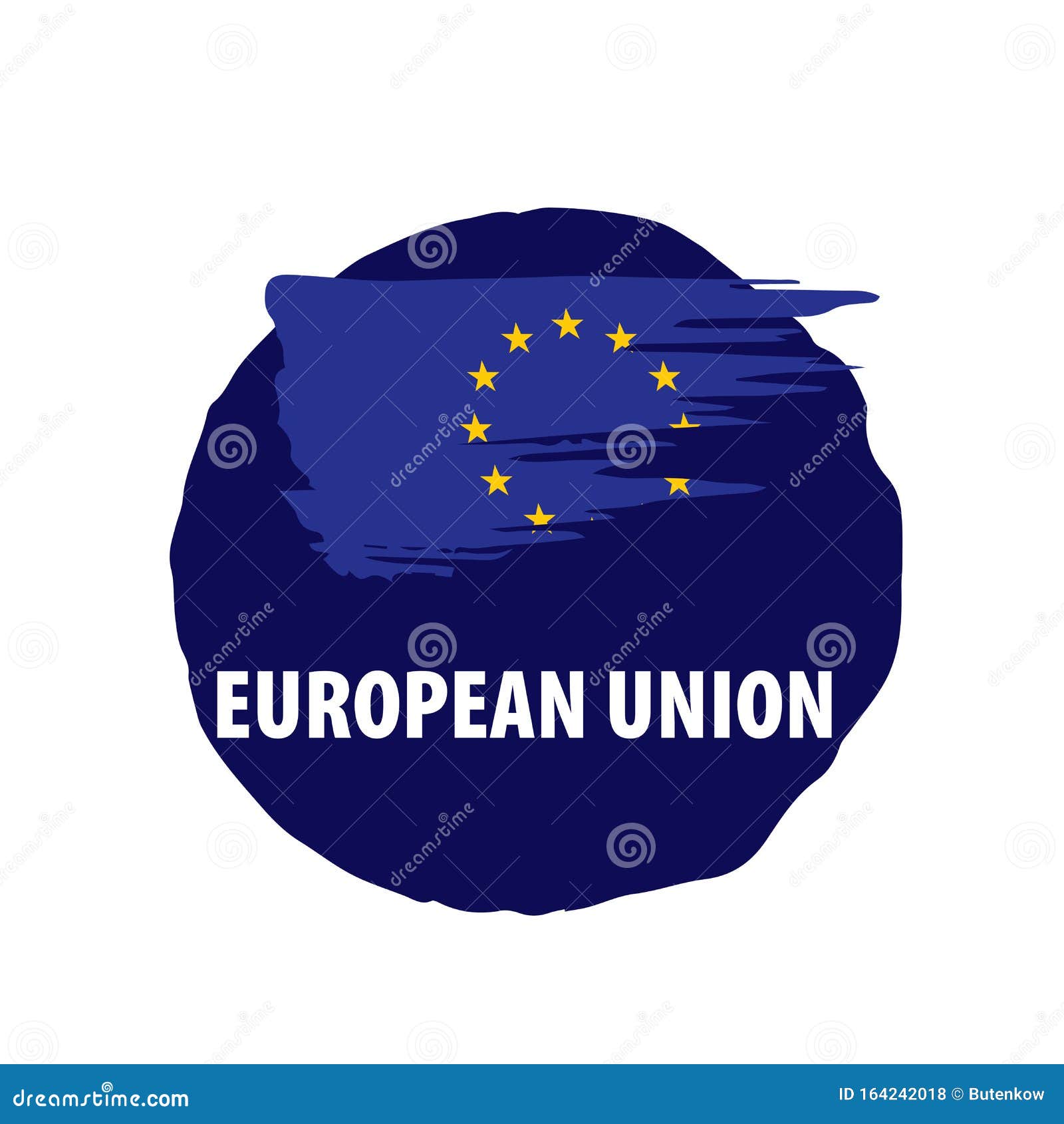 European Union Flag, Vector Illustration on a White Background Stock ...