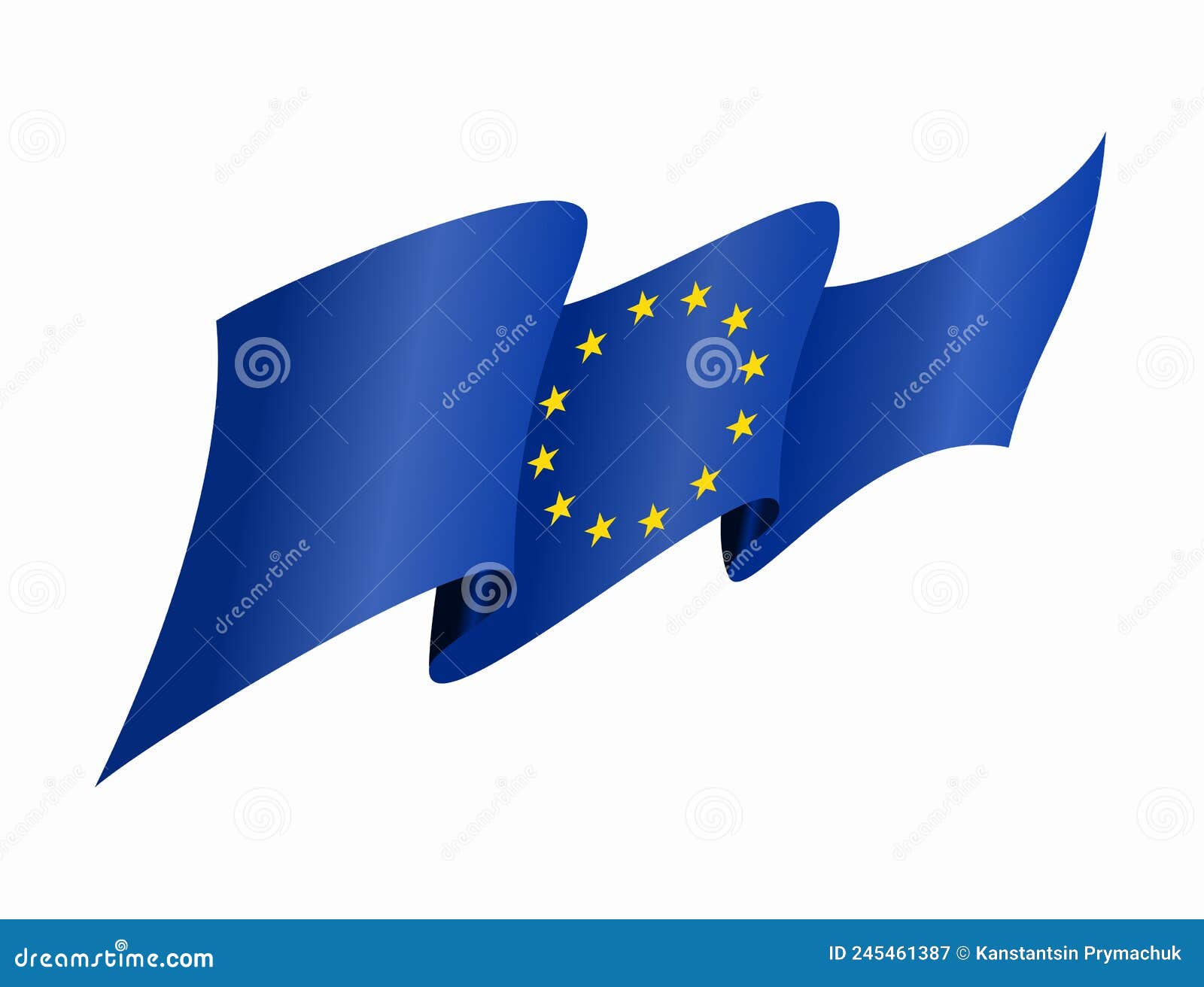 European Union Flag Wavy Abstract Background. Vector Illustration ...