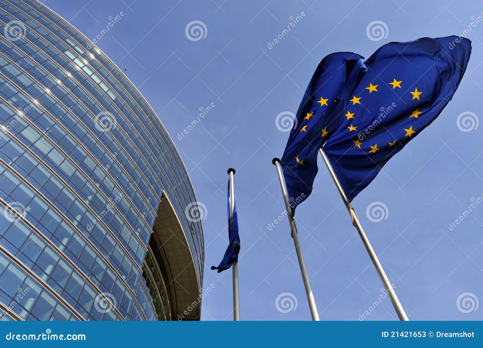 European Union flags stock image. Image of blue, flagpole - 21421653
