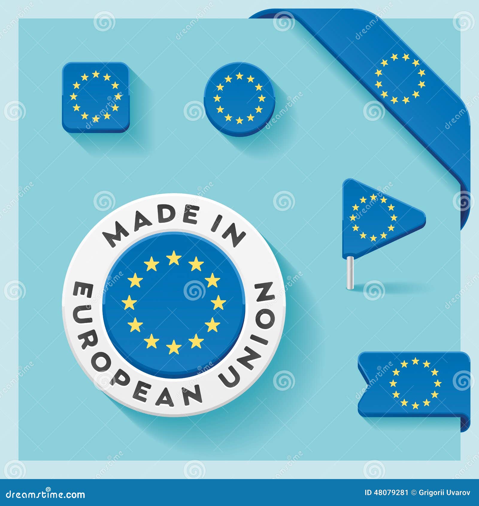 European Union Made Symbol Collection Stock Vector - Illustration of ...