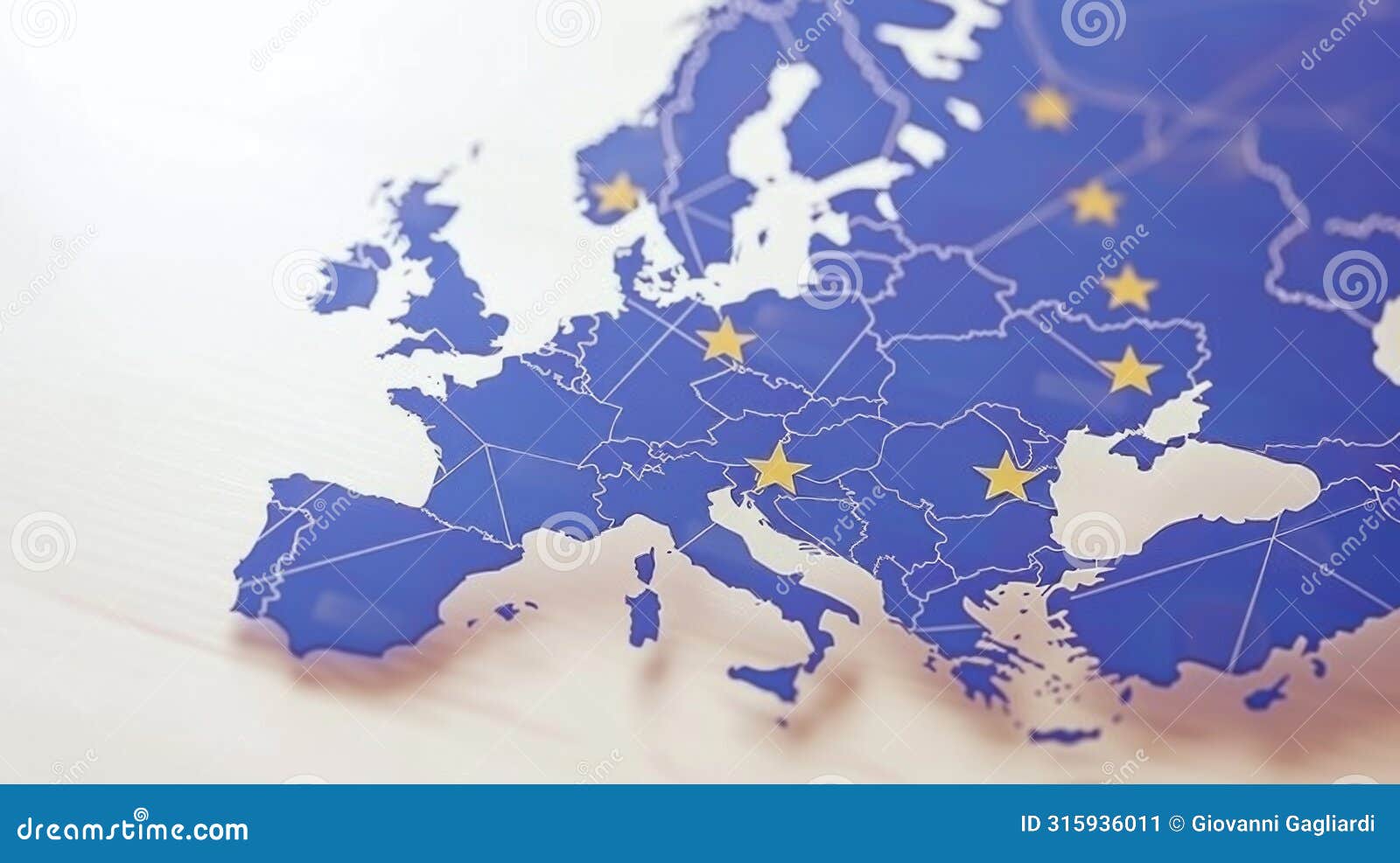 The European Union Map with European Countries Stock Image - Image of ...